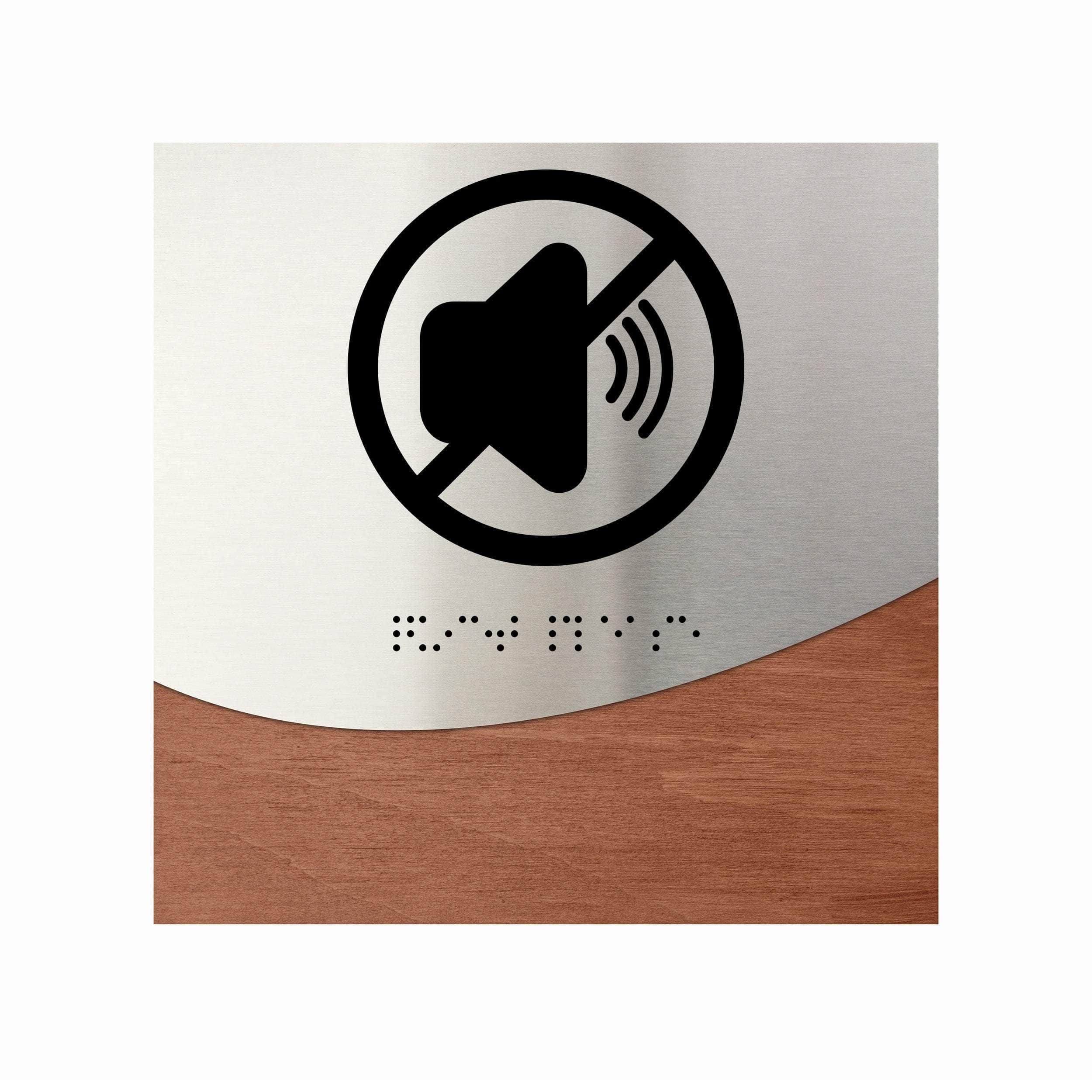 Quiet Please Signs: Wood & Steel Sign with Inscription — "Jure" Design ...