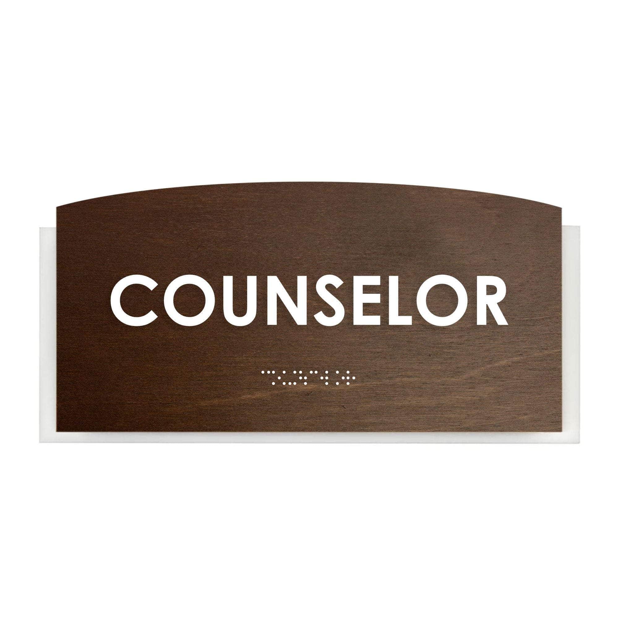 Counselor Sign: Wood & Acrylic Door Plate —"Scandza" Design | BSign Store