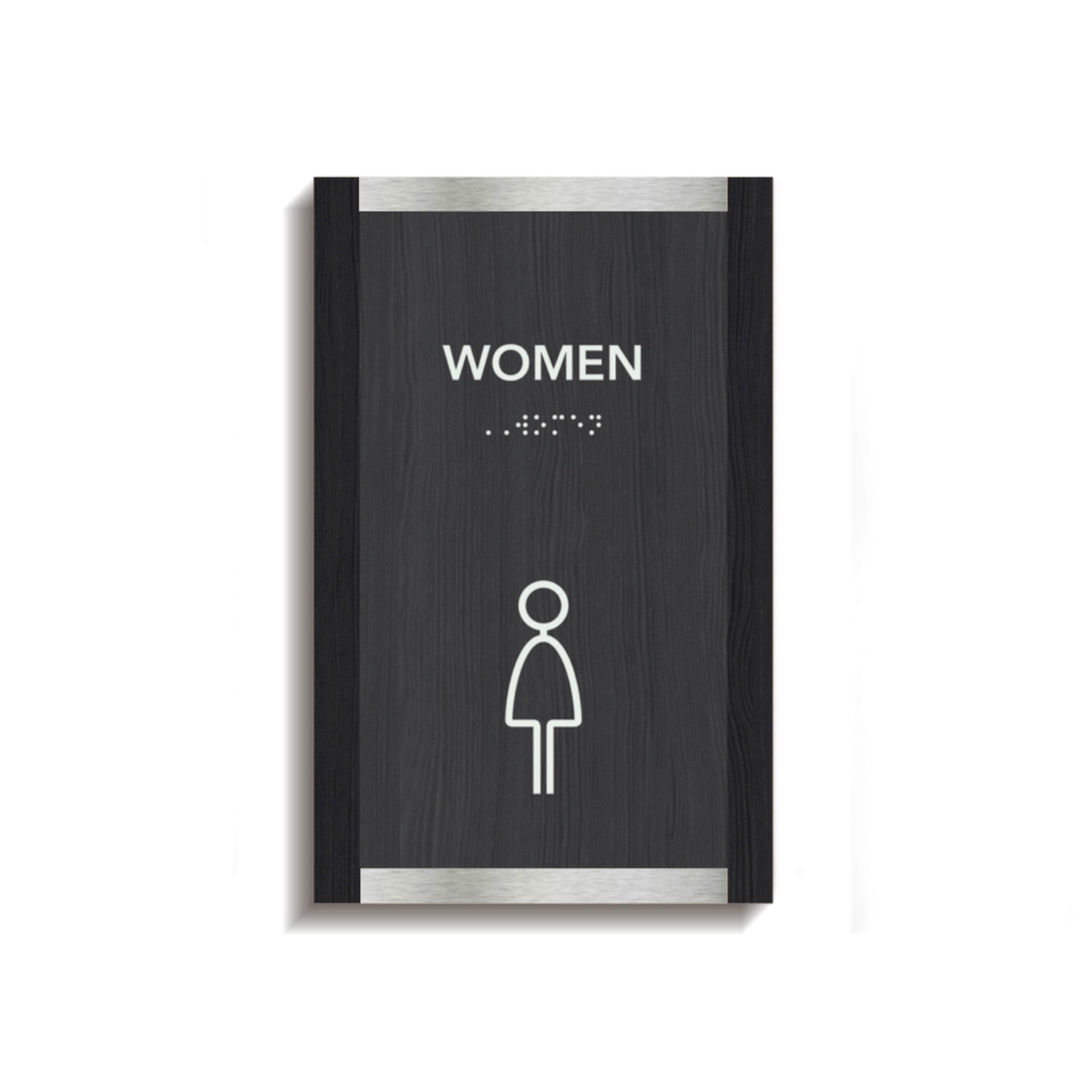 Women Restroom Sign: Wood & Acrylic Plate — "Otherside" Design | BSign ...