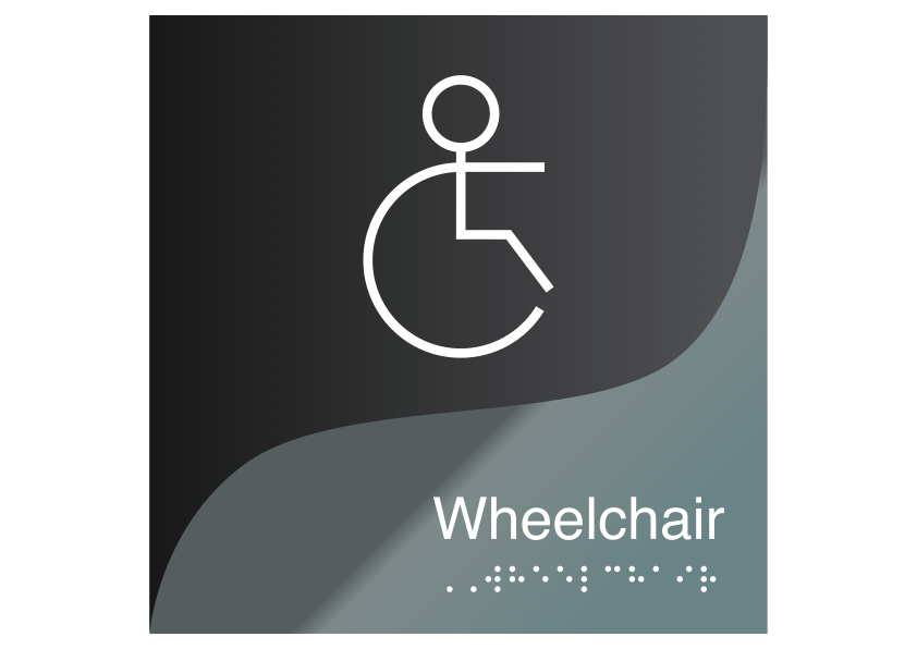 Wheelchair Sign for Restroom — "Gray Calm" Design | BSign Store