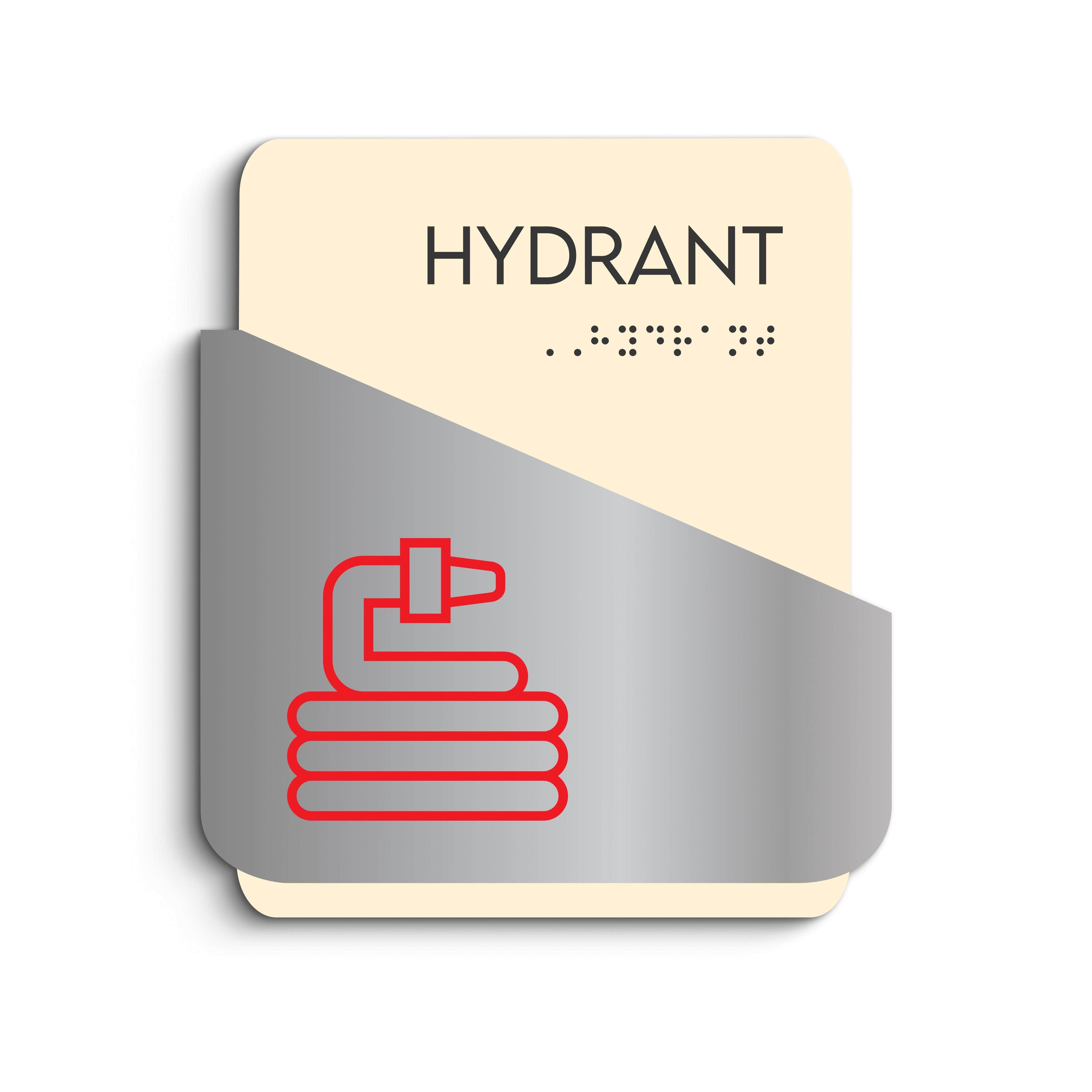 Fire Hydrant Sign: Wood & Stainless Steel Plate — "Downhill" Design ...