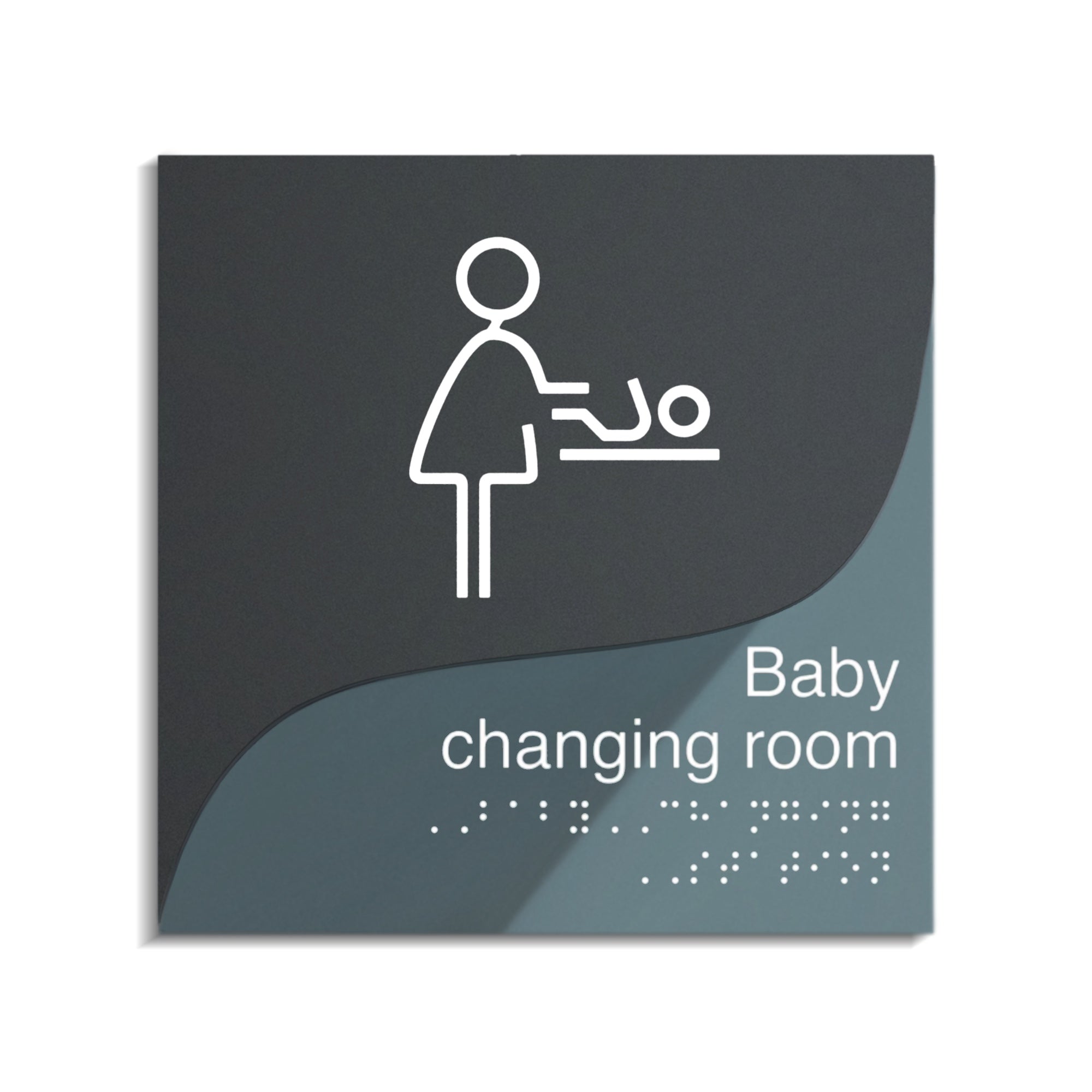 Baby Changing Room Sign — "Gray Calm" Design | BSign Store