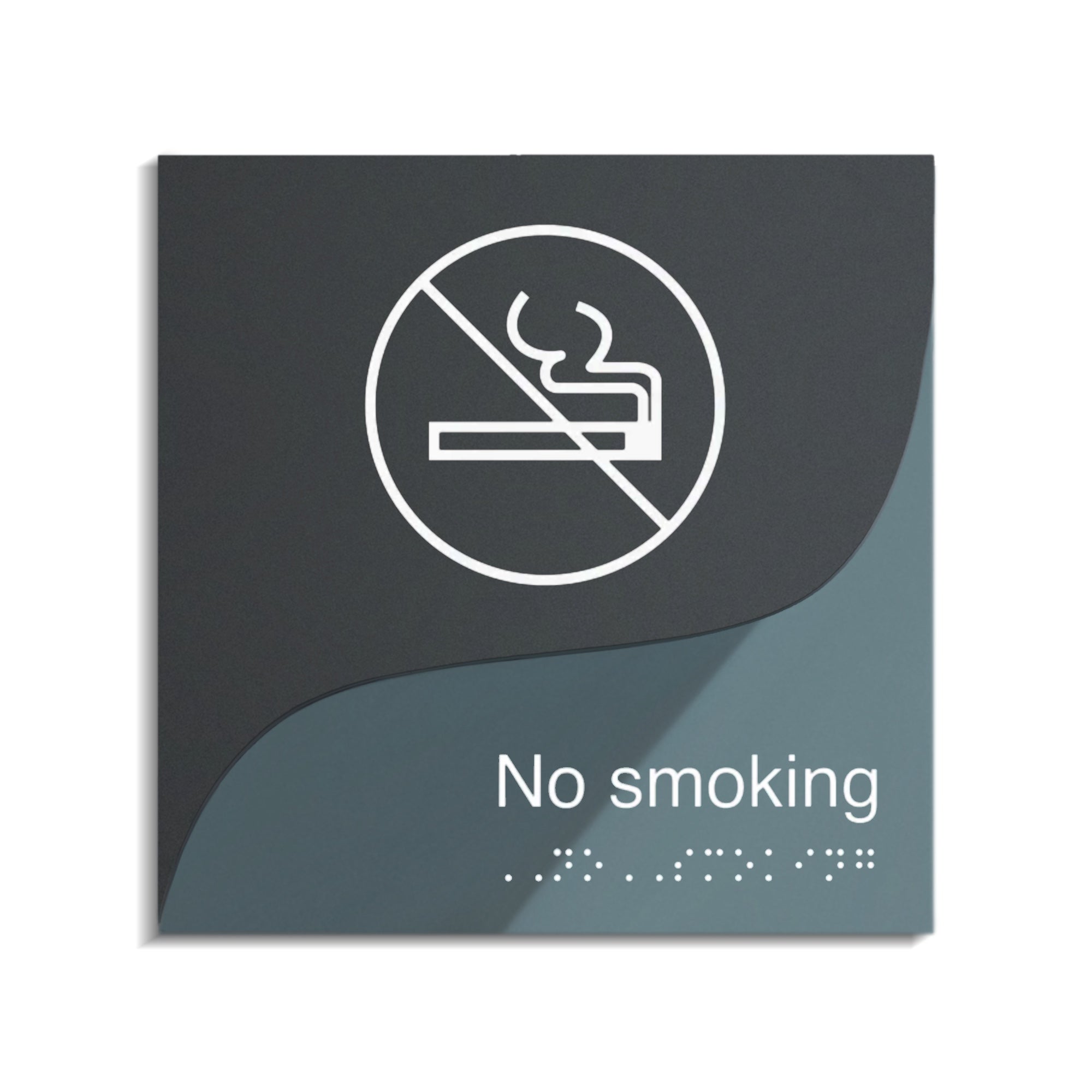 No Smoking Sign: Double Acrylic Sign — "Gray Calm" Design | BSign Store