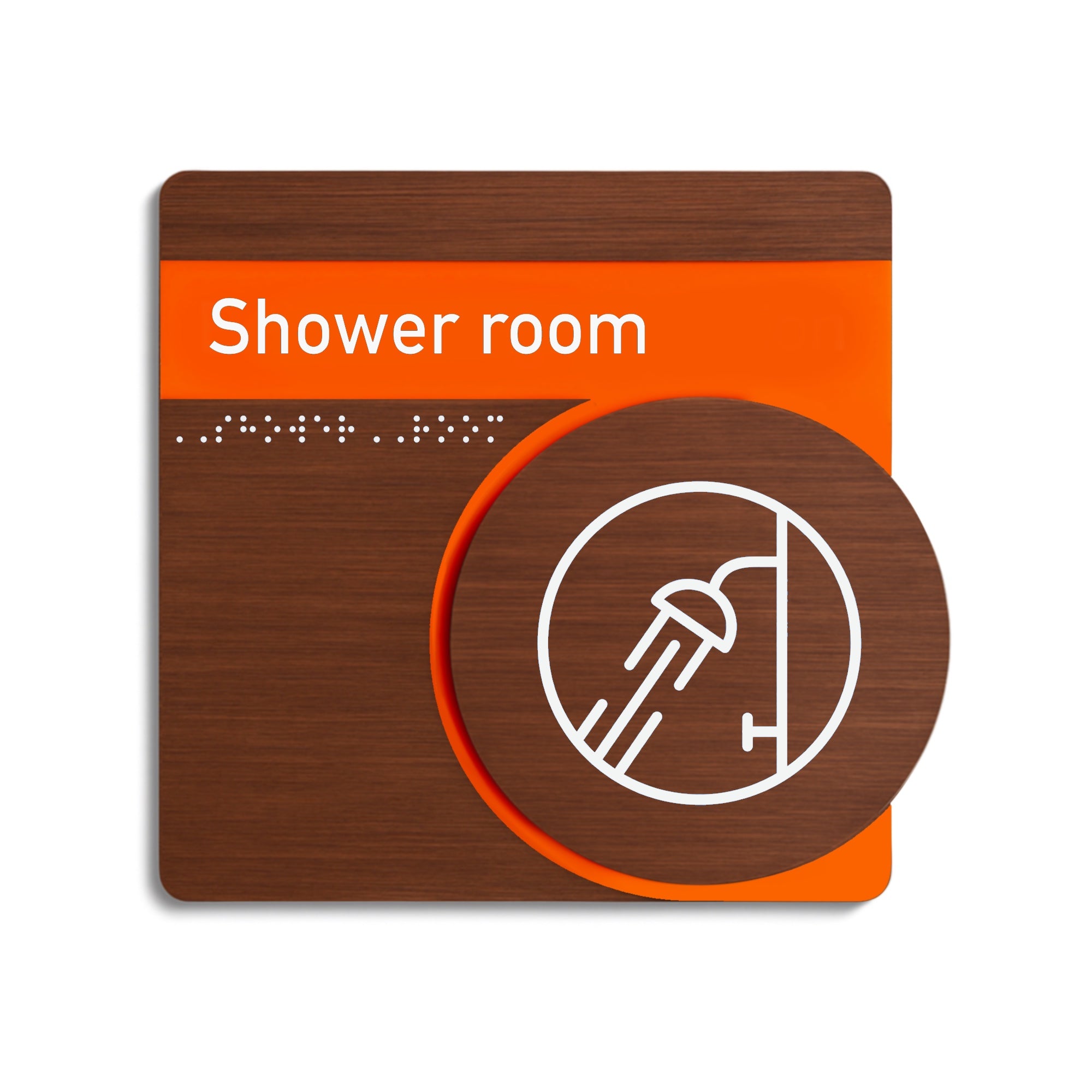 Shower Sign: Wood & Acrylic Door Sign — "Genova" Design | BSign Store