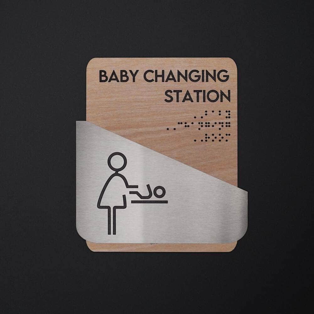 Baby Change Sign for Mother — "Downhill" Design | BSign Store