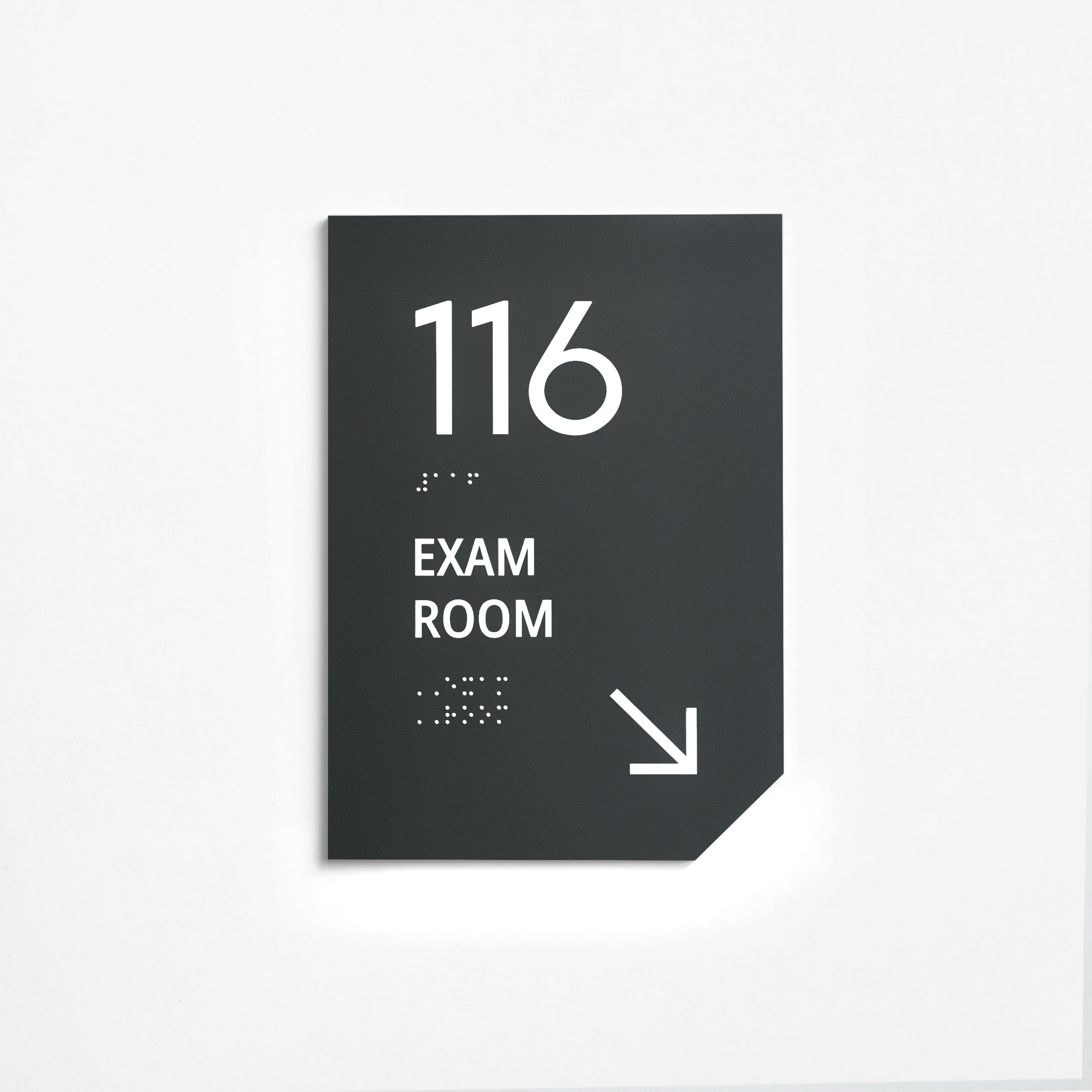 Exam Room Sign: Matte Gray Acrylic Door Numbers — "Clear" Design ...