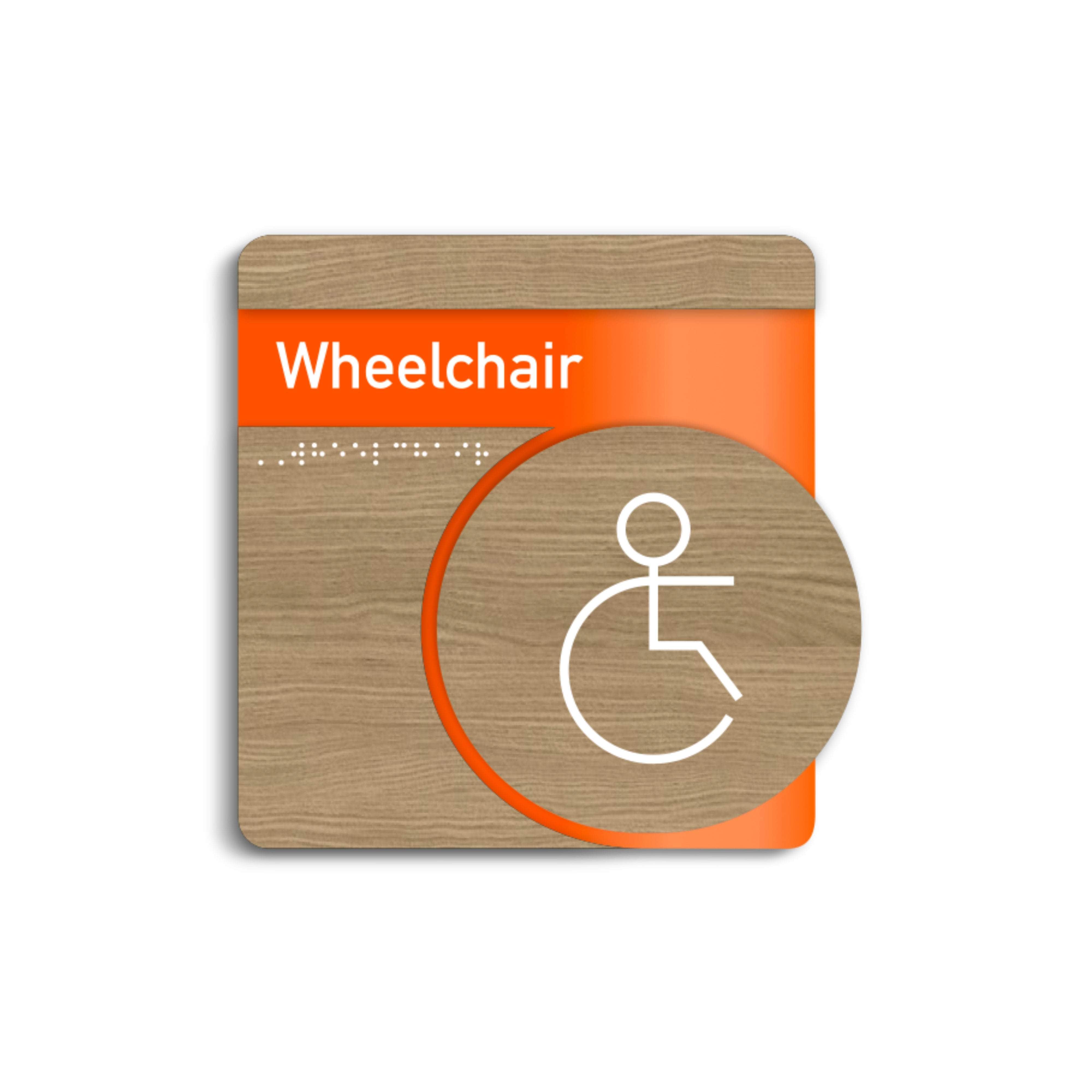 Wheelchair Sign for Restroom: Wood & Acrylic Plate — "Genova" Design ...