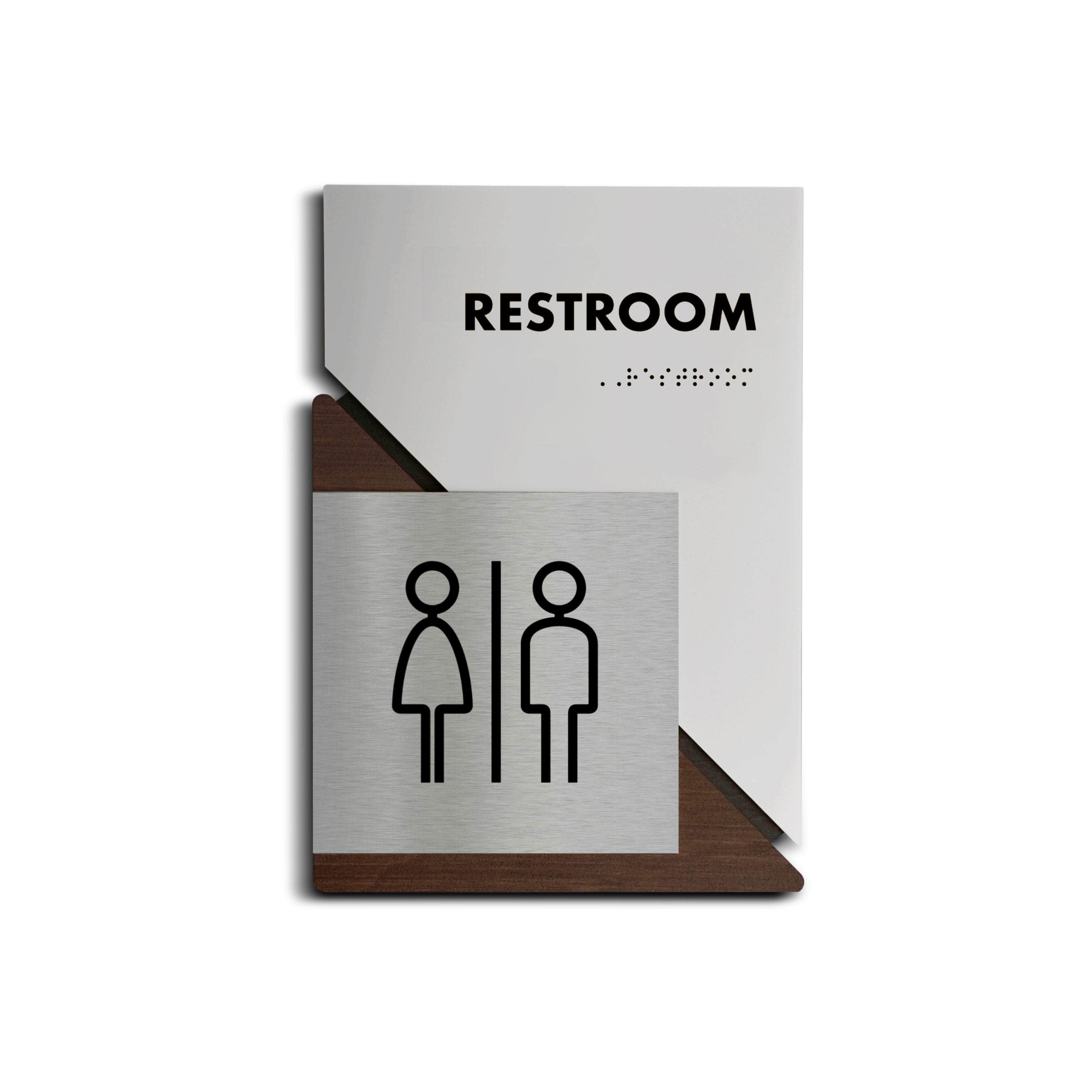 All Gender Restroom Sign: Wood & Acrylic Plate — "Creative" Design ...
