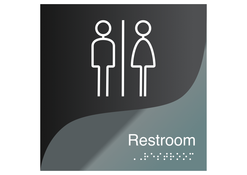 All Gender Bathroom Sign — Acrylic Sign — "Gray Calm" Design | BSign Store