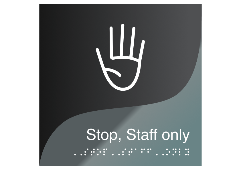 Staff Only Door Sign: Double Acrylic Sign — "Gray Calm" Design | BSign ...