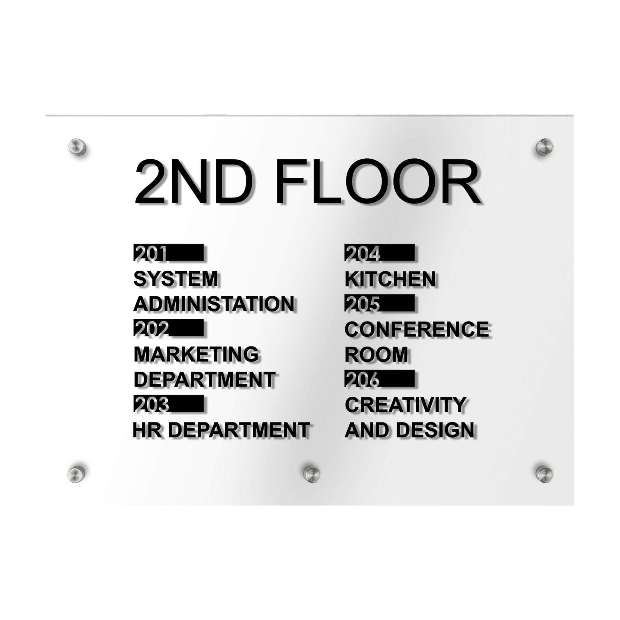 Directional Sign: Acrylic Wall Sign with Inscription — "Classic" Desig ...