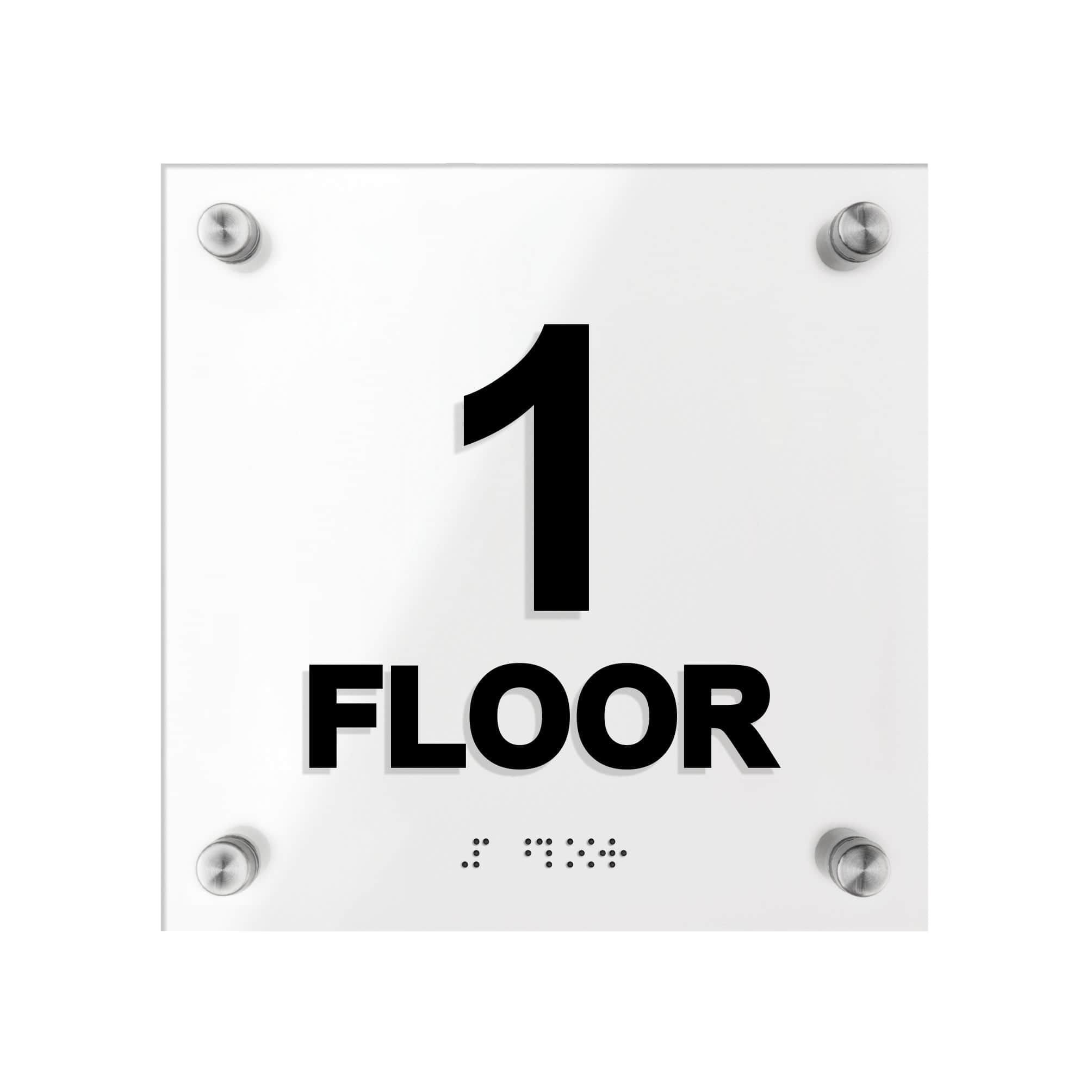 1st Floor Sign: Acrylic Door Plate with Braille — "Classic" Design – Bsign