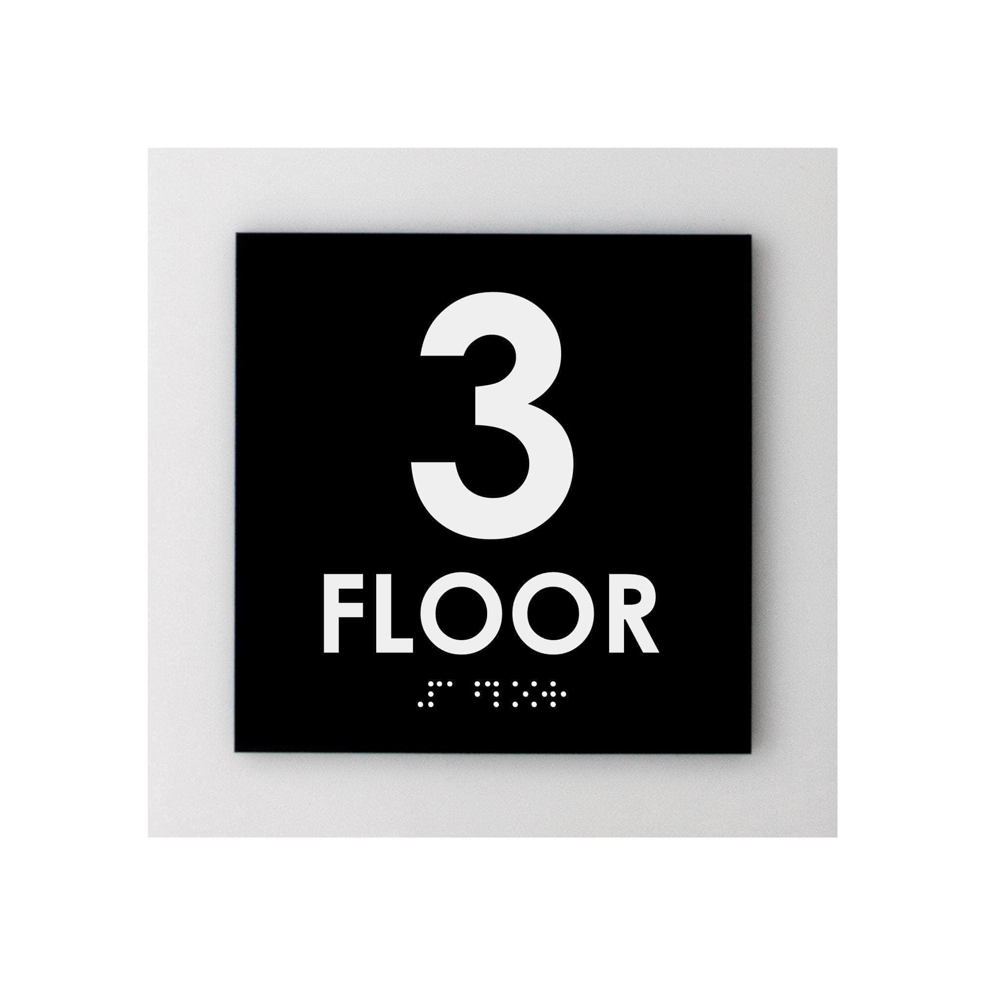 Acrylic 3rd Floor Sign with Braille – Bsign