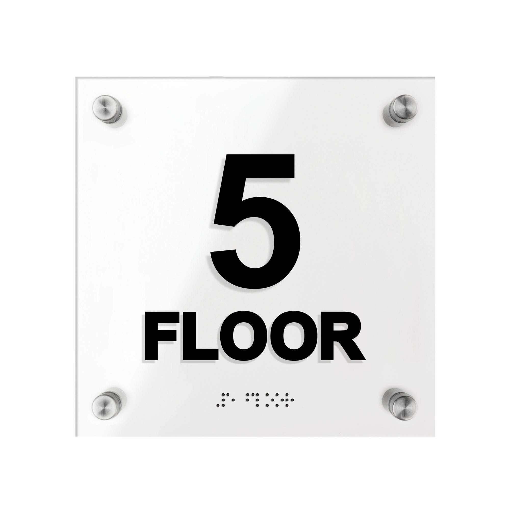 5s Floor Sign: Acrylic Door Plate with Braille — "Classic" Design – Bsign