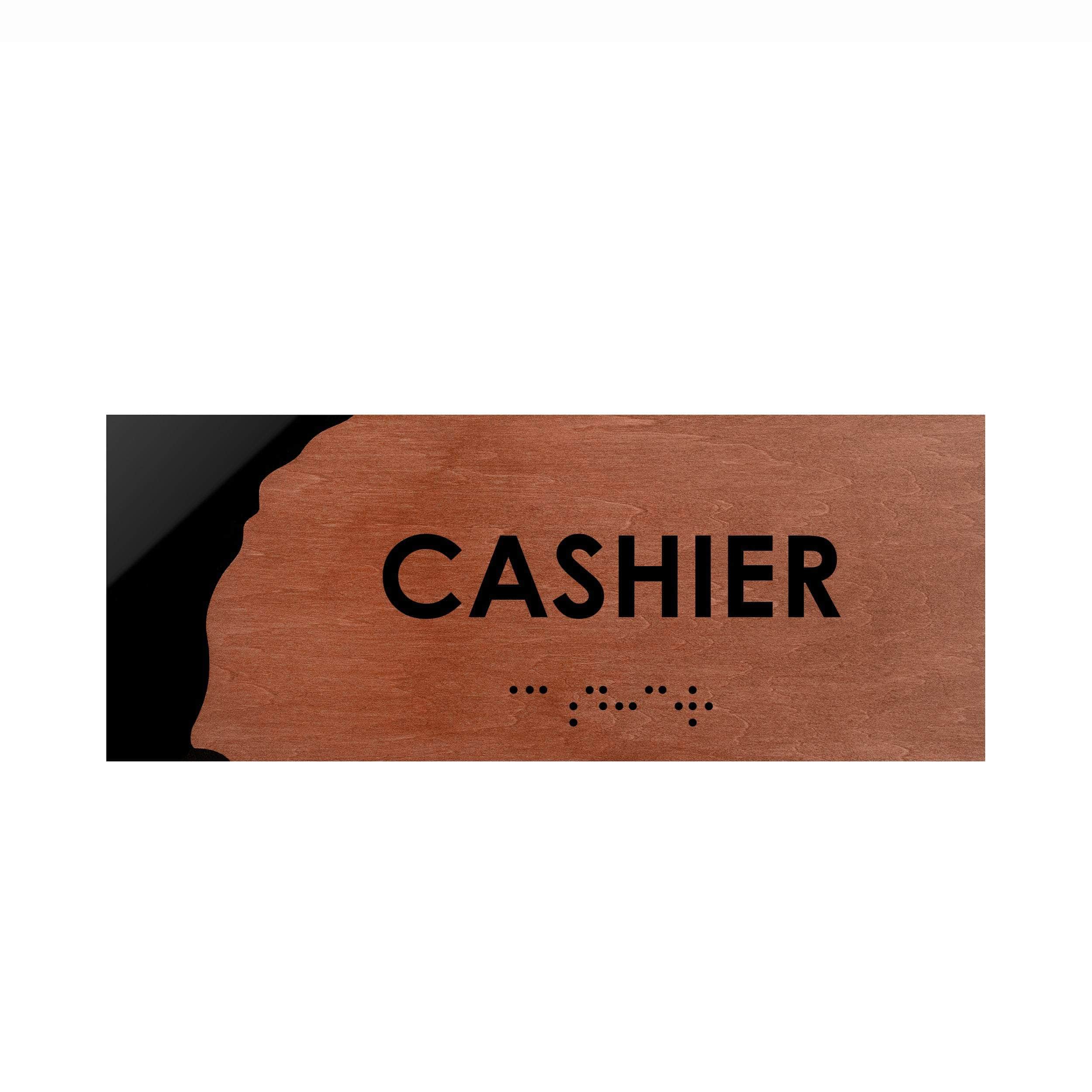 Cashier Sign: Wood Door Plate — "Sherwood" Design – Bsign