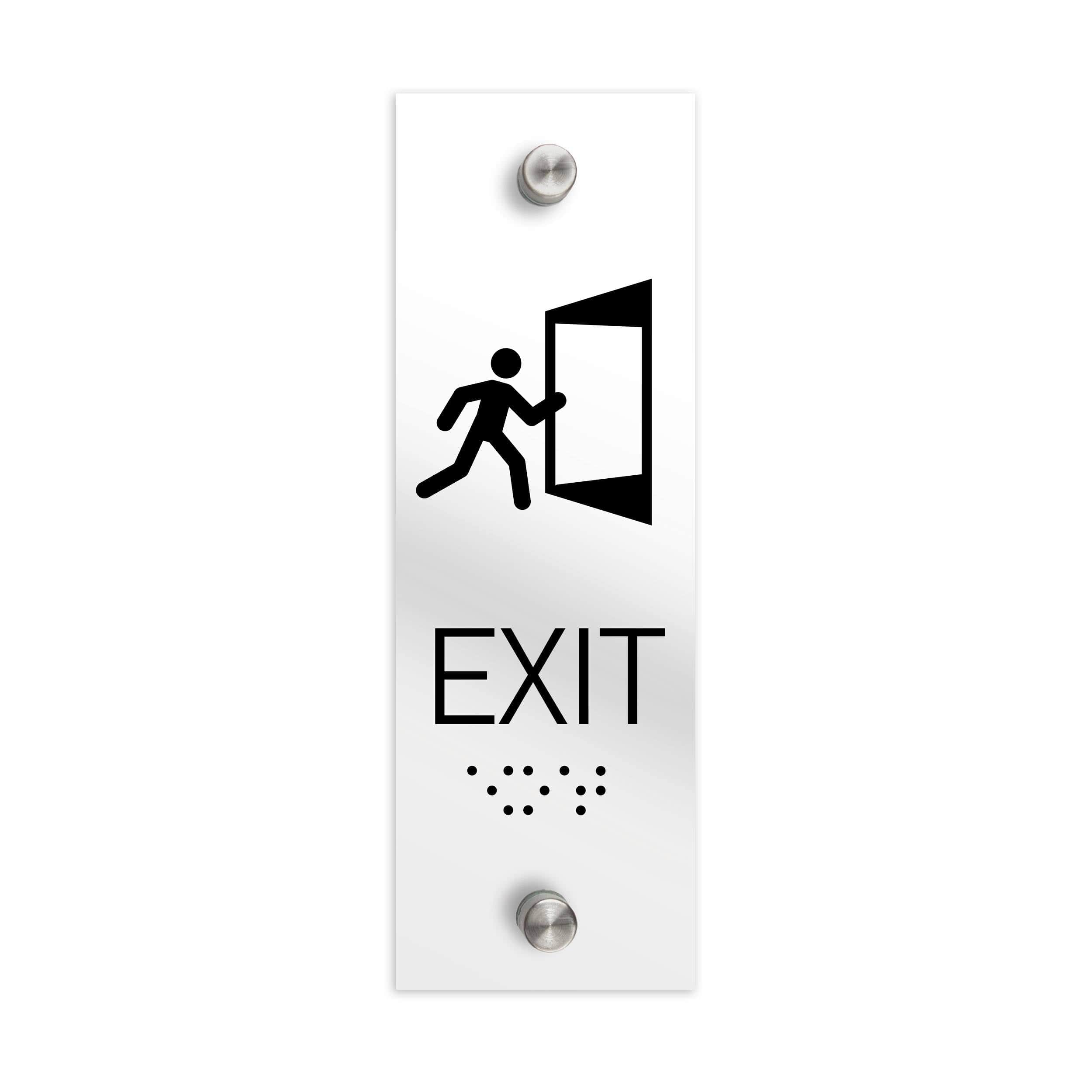 ADA Exit Sign: Clear Acrylic Sign with Braille | BSign Store