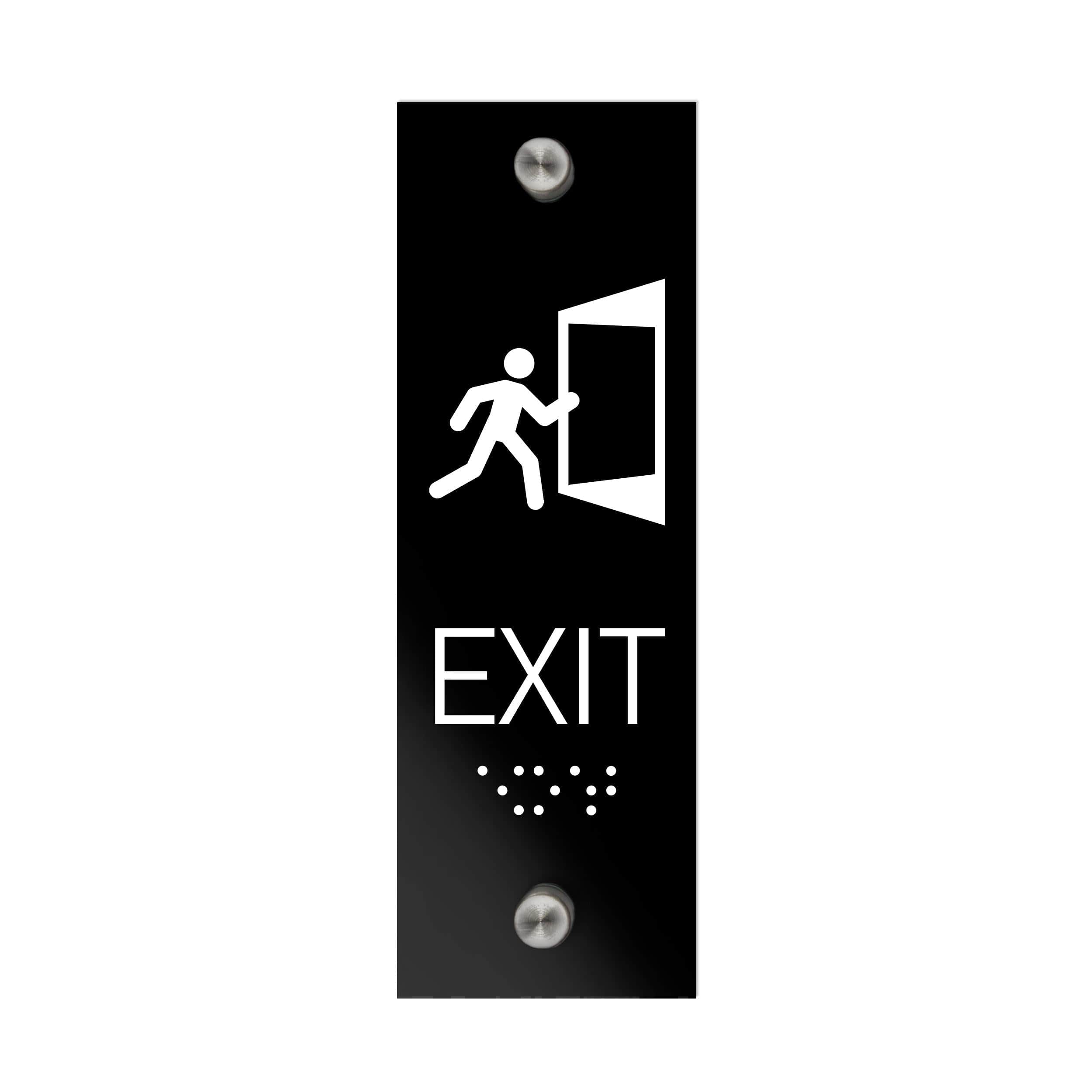 ADA Exit Sign With Braille - Black Acrylic – Bsign