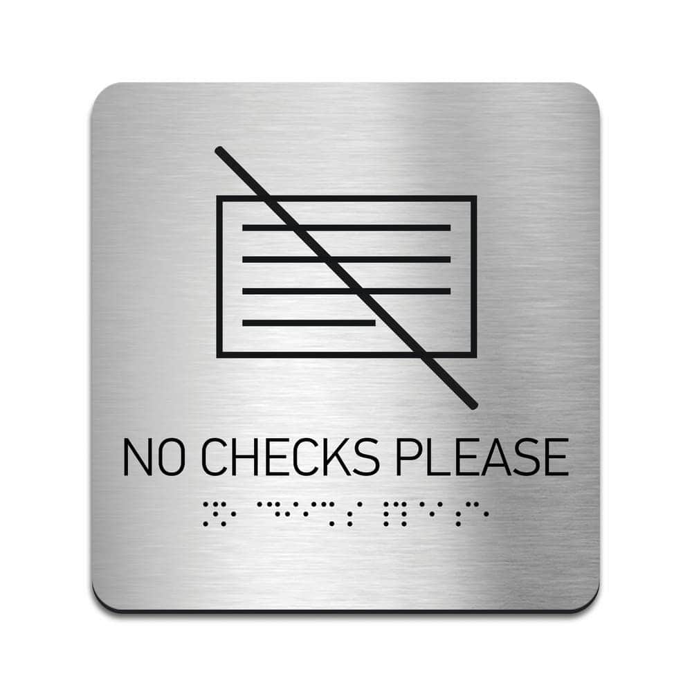 No Checks Please Sign - Steel Sign – Bsign