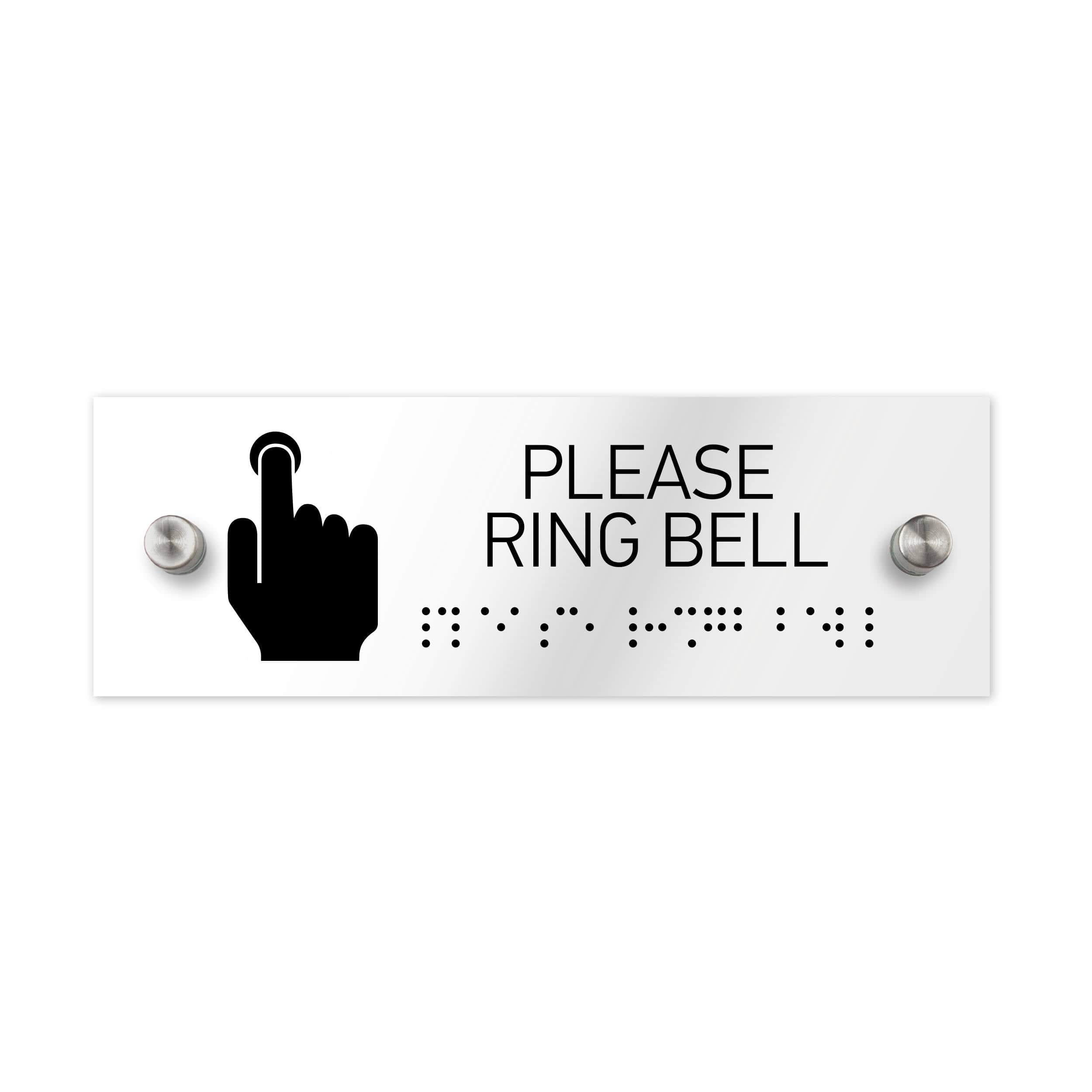 Please Ring Bell Sign: Clear Acrylic Sign with Braille – Bsign