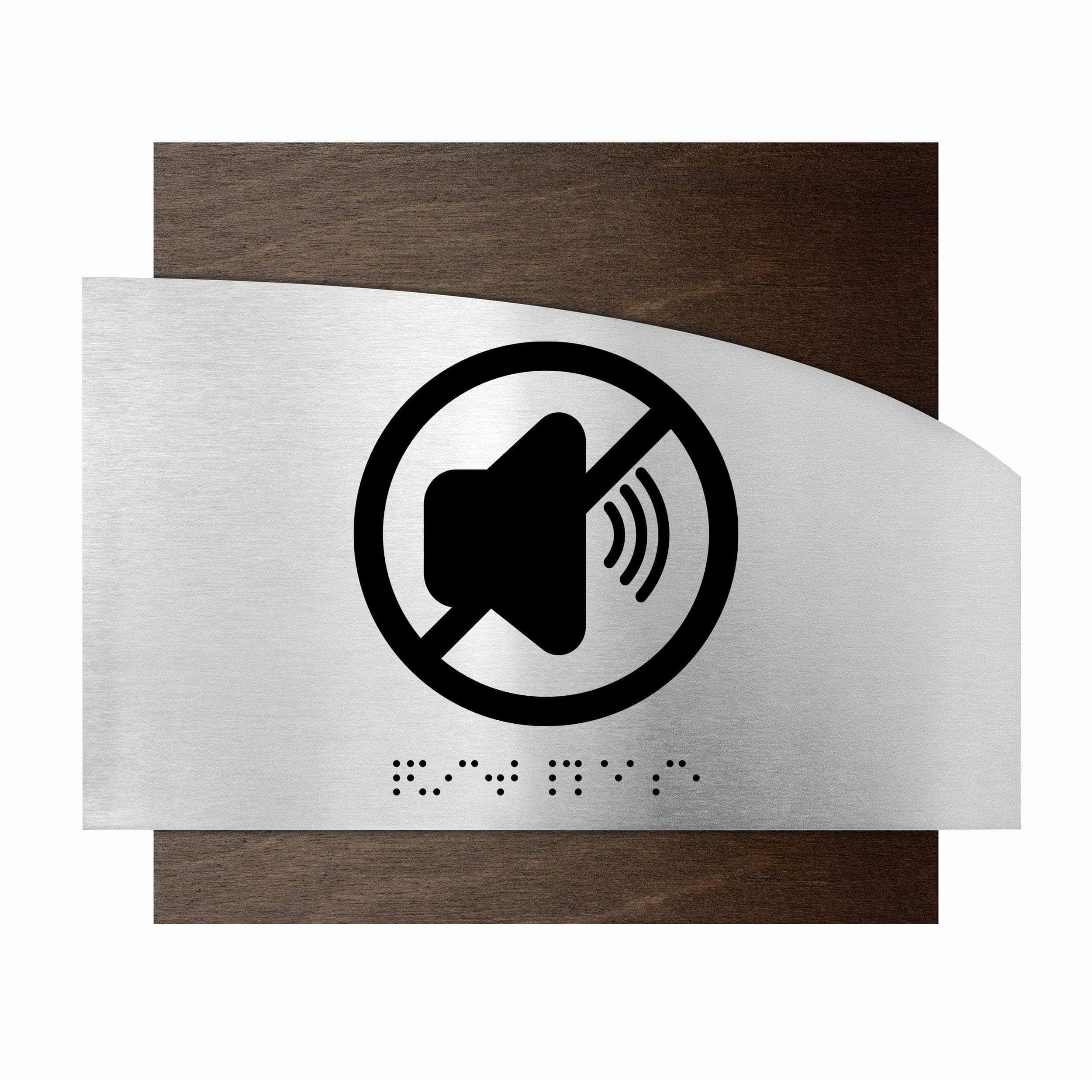 Quiet Please Sign: Wood & Stainless Steel Plate — "Wave" Design | BSign ...