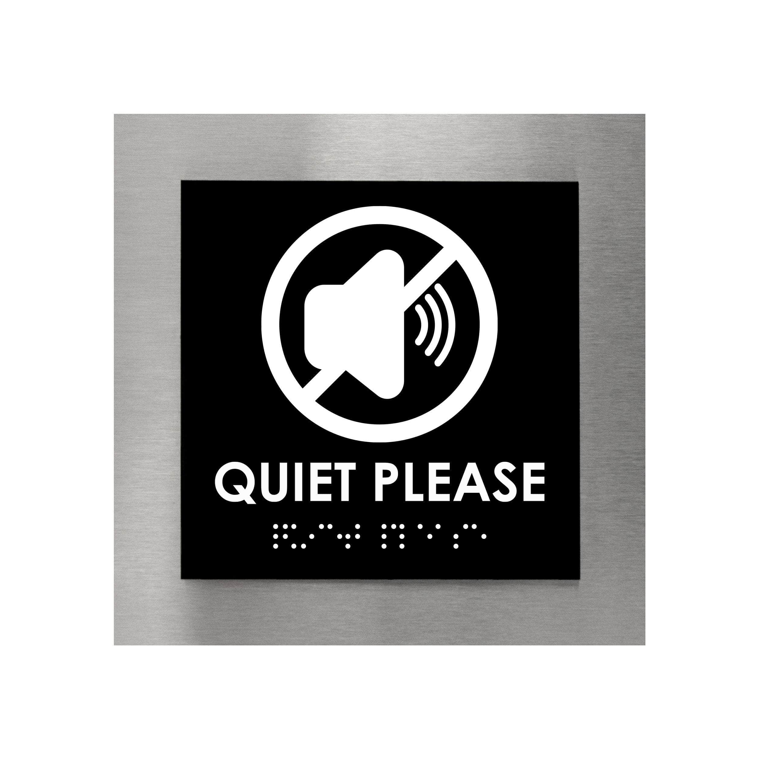 Quiet Please Sign: Steel Door Plate with Inscription — "Modern" Design ...