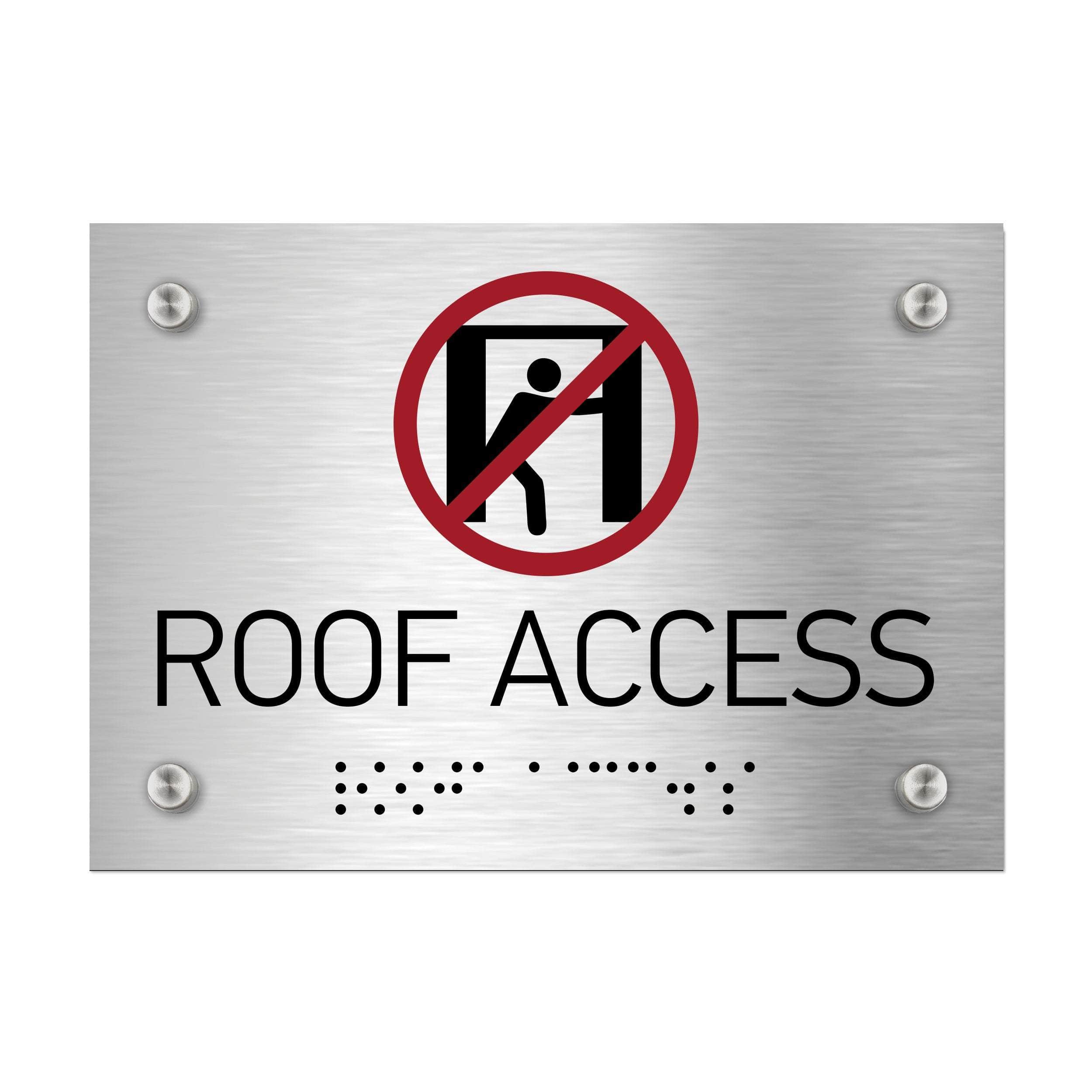 Roof Access Signs: Stainless Steel Sign with Braille – Bsign