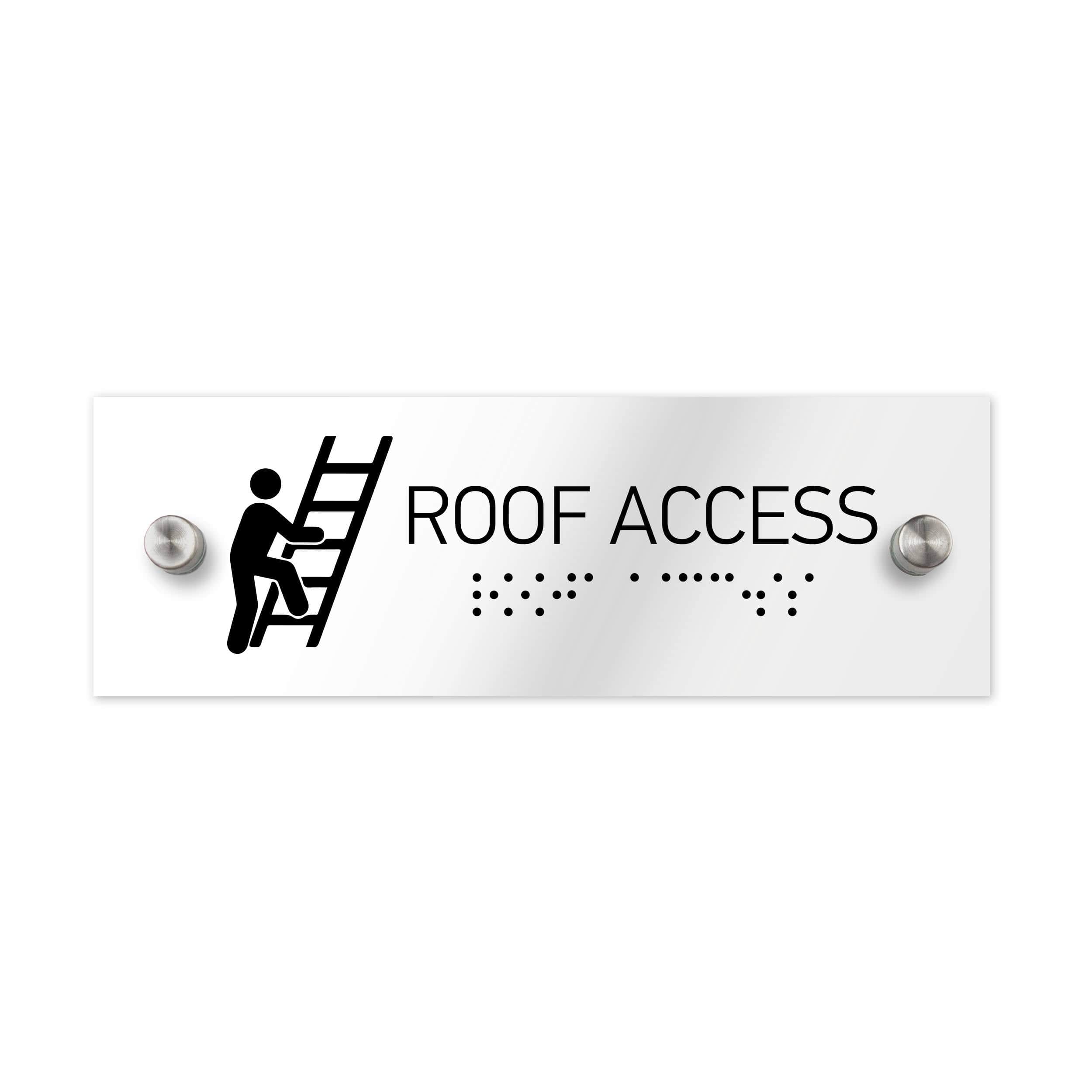 Roof Access Sign: Clear Acrylic Sign with Braille – Bsign