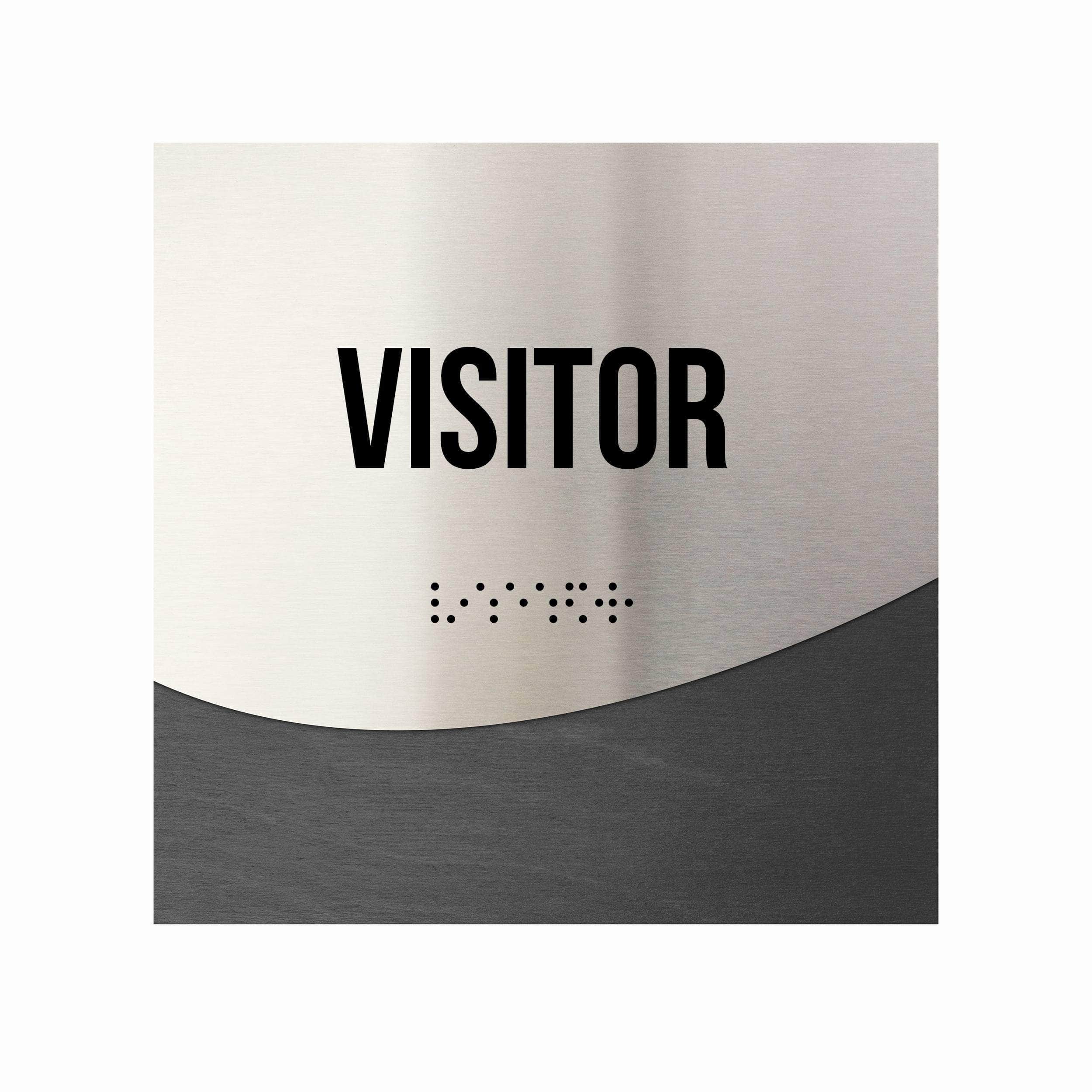 Visitor Sign — Stainless steel & Wood Sign — "Jure" Design – Bsign