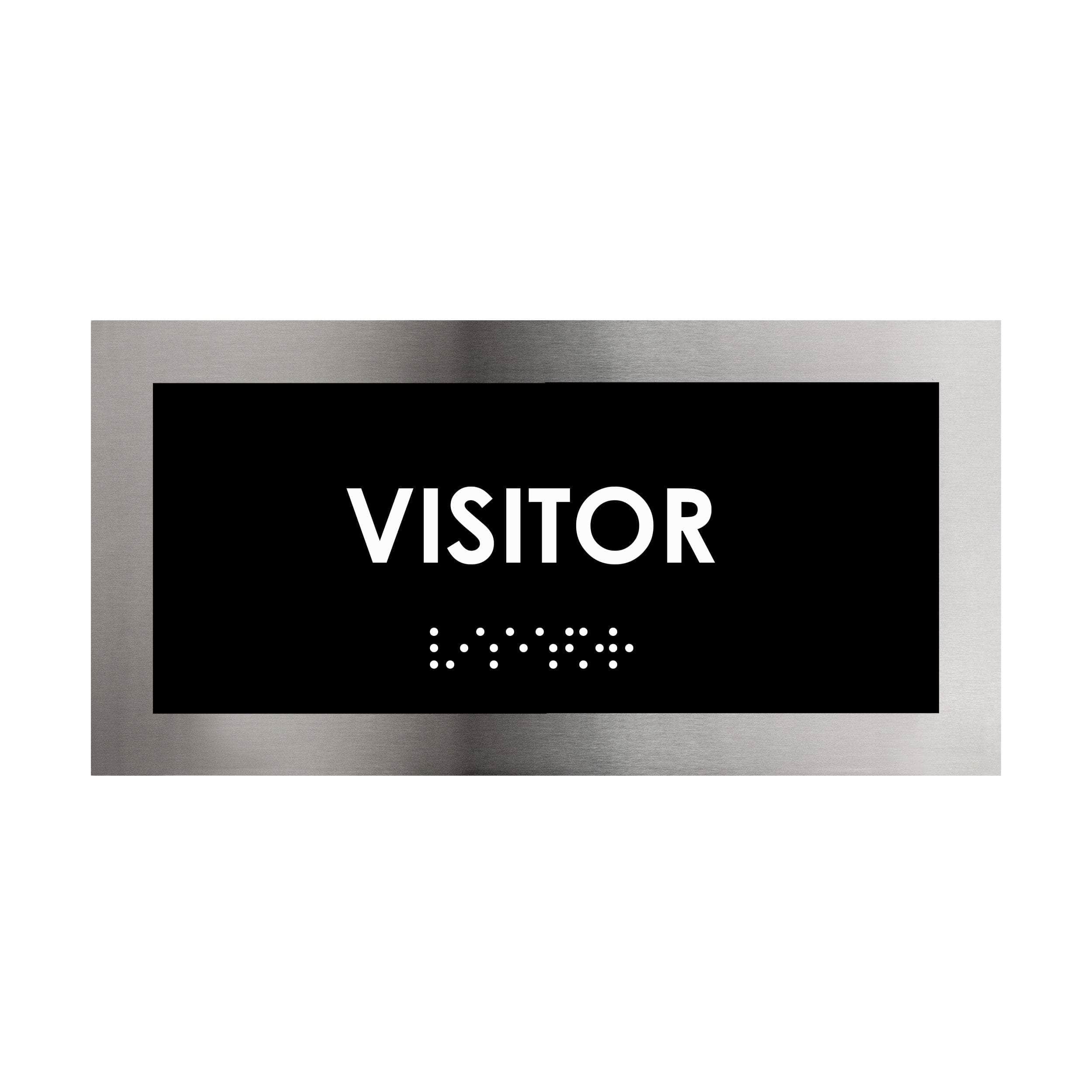 Visitor Door Sign: Stainless Steel & Acrylic Sign — "Modern" Design – Bsign