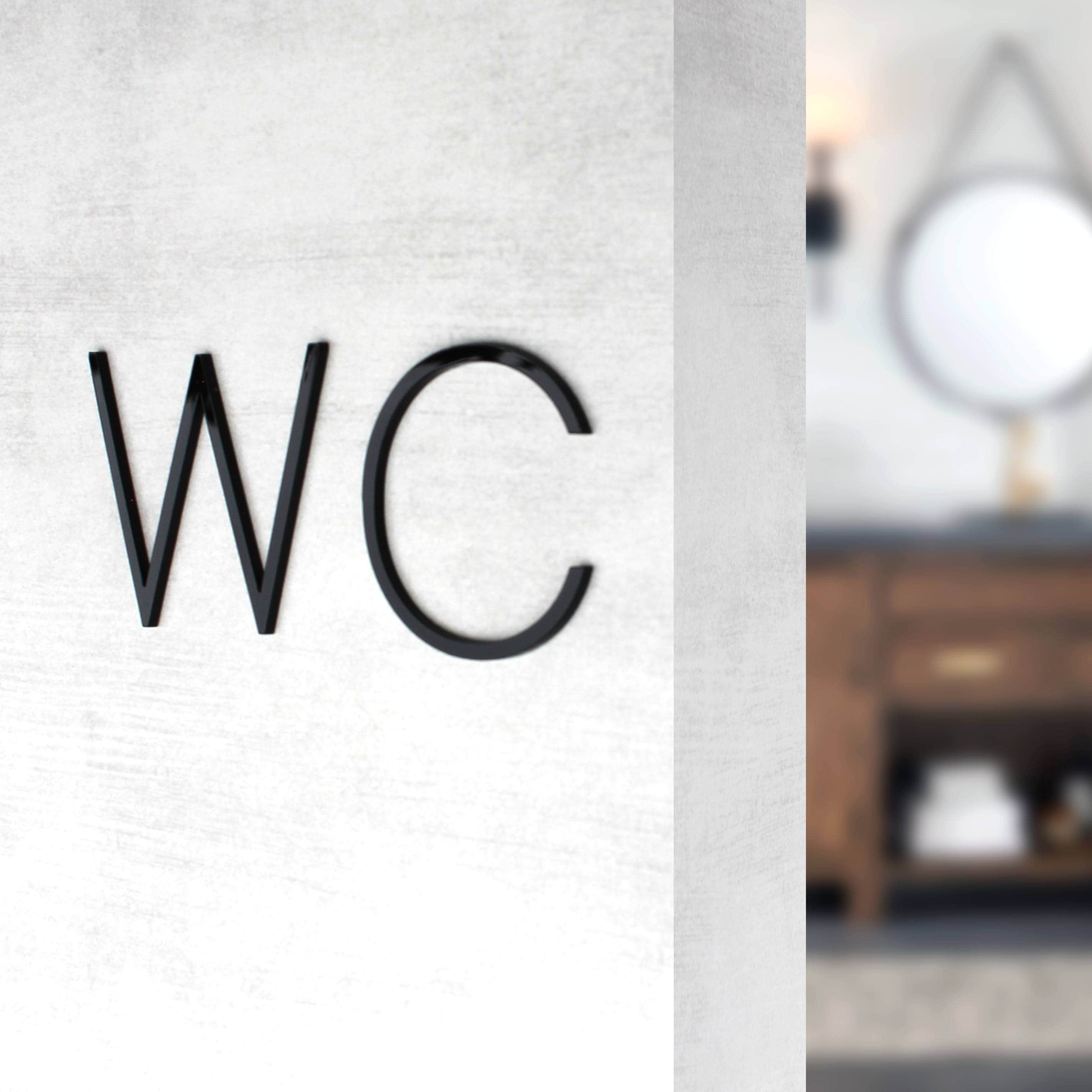 Acrylic WC Restroom Sign — "Thin" Design | BSign Store