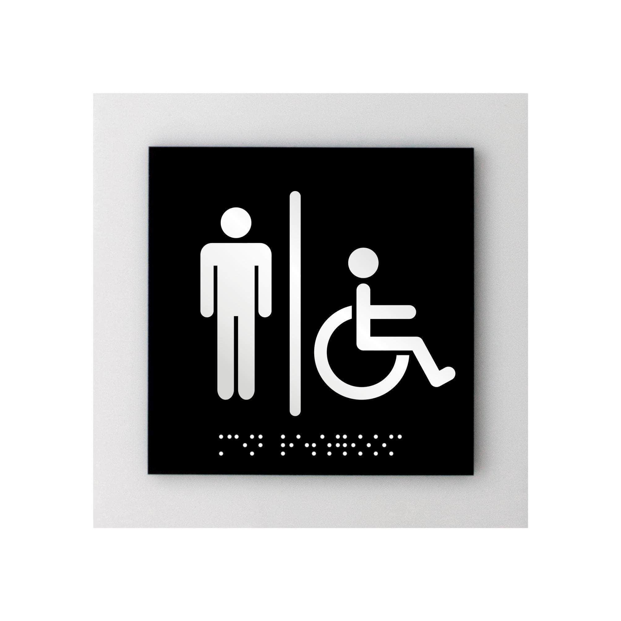 Men & Wheelchair Restroom Sign — Acrylic Sign — "Simple" Design – Bsign