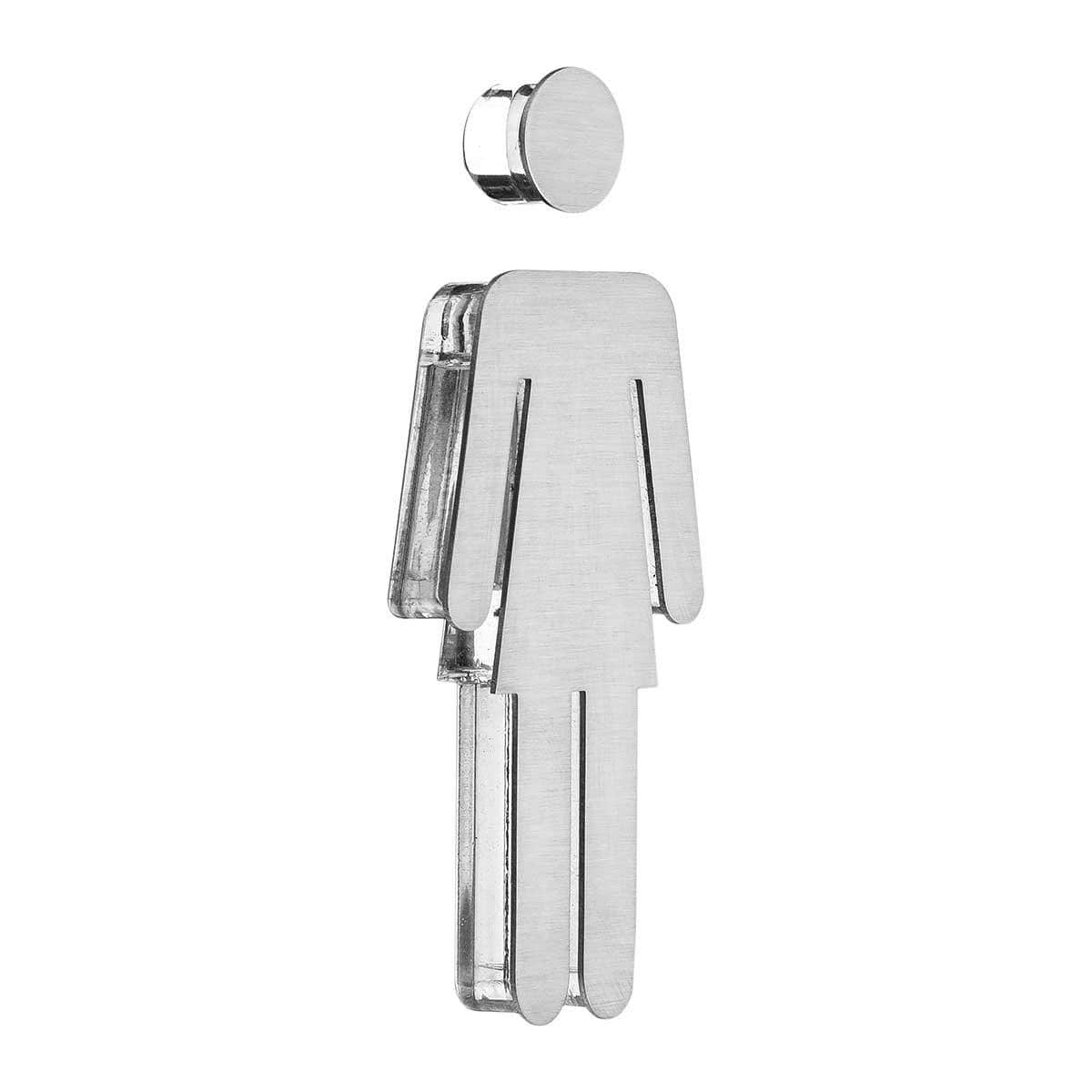 Women's Restroom Sign: Acrylic & Stainless Steel Plate — "Single ...
