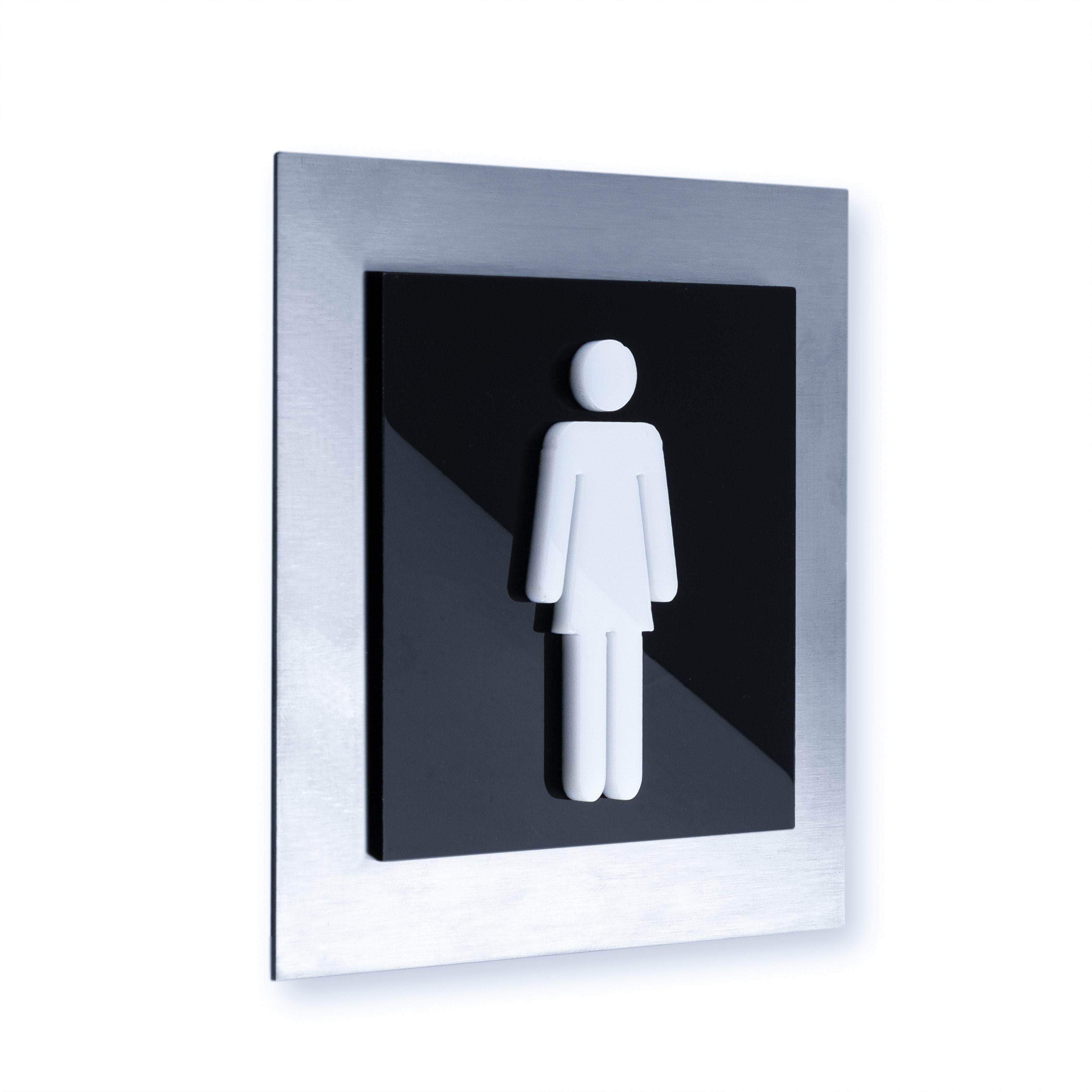 Women Restroom Sign: Steel & Acrylic Signage — "Modern" Design | BSign ...