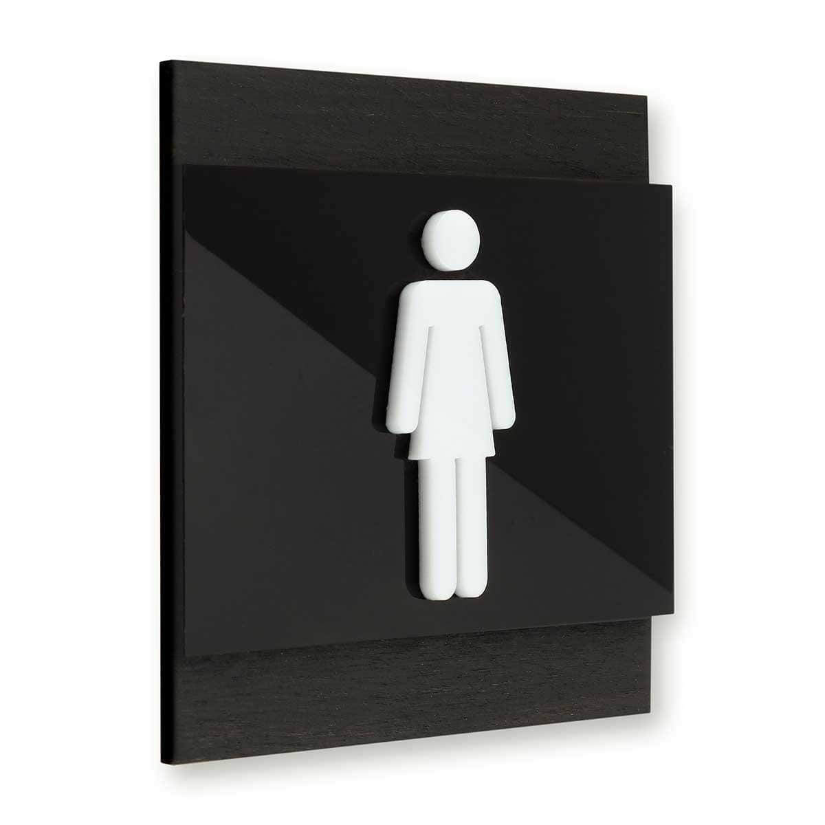 Women's Bathroom Sign: Wood Sign — "Buro" Design – Bsign