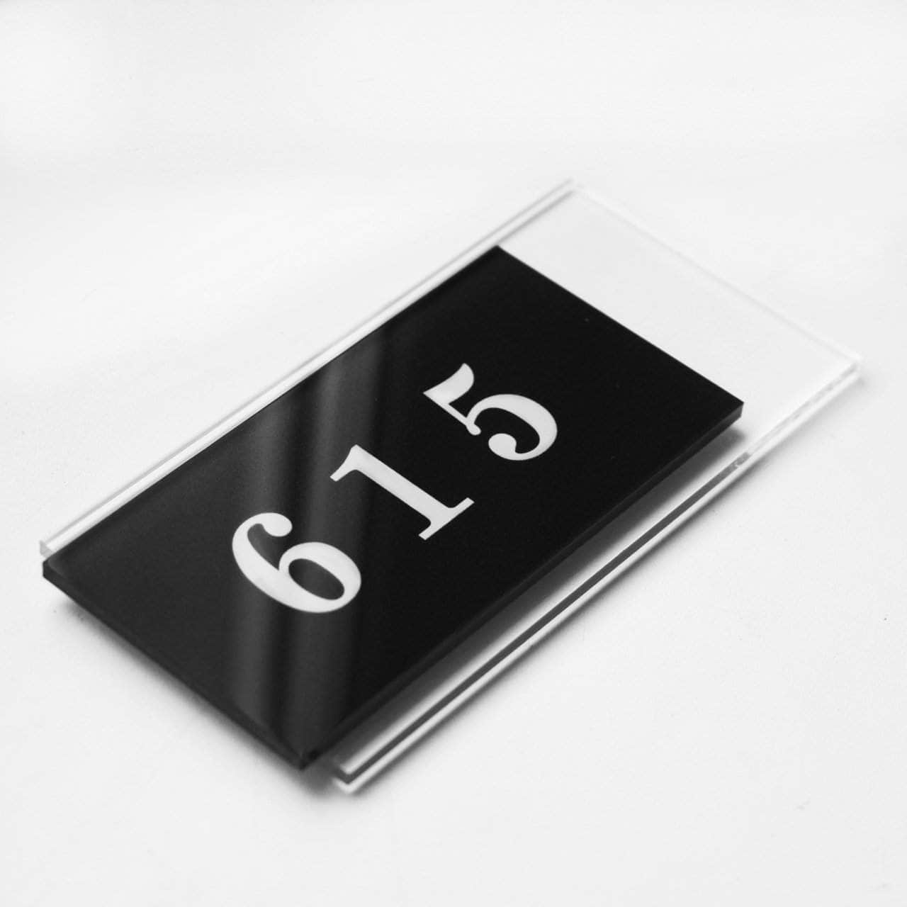 Acrylic Room Number Sign — Replaceable Plate | BSign Store