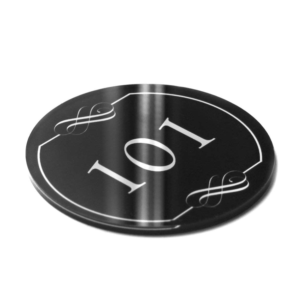 Round Room Number Sign: Acrylic Plate — "Elegant" Style | BSign Store