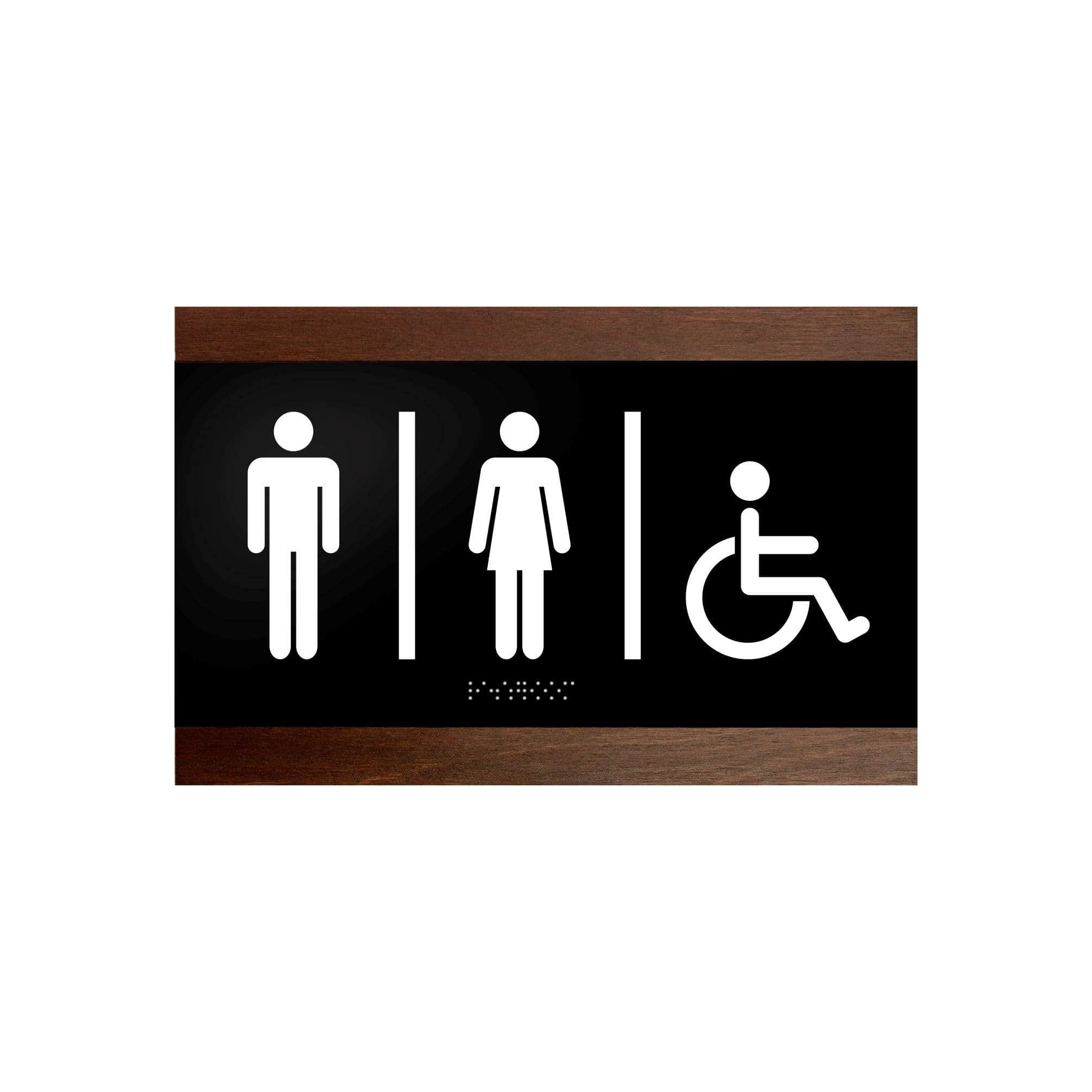 Unisex Restroom Sign: Wood Door Plate — "Buro" Design – Bsign