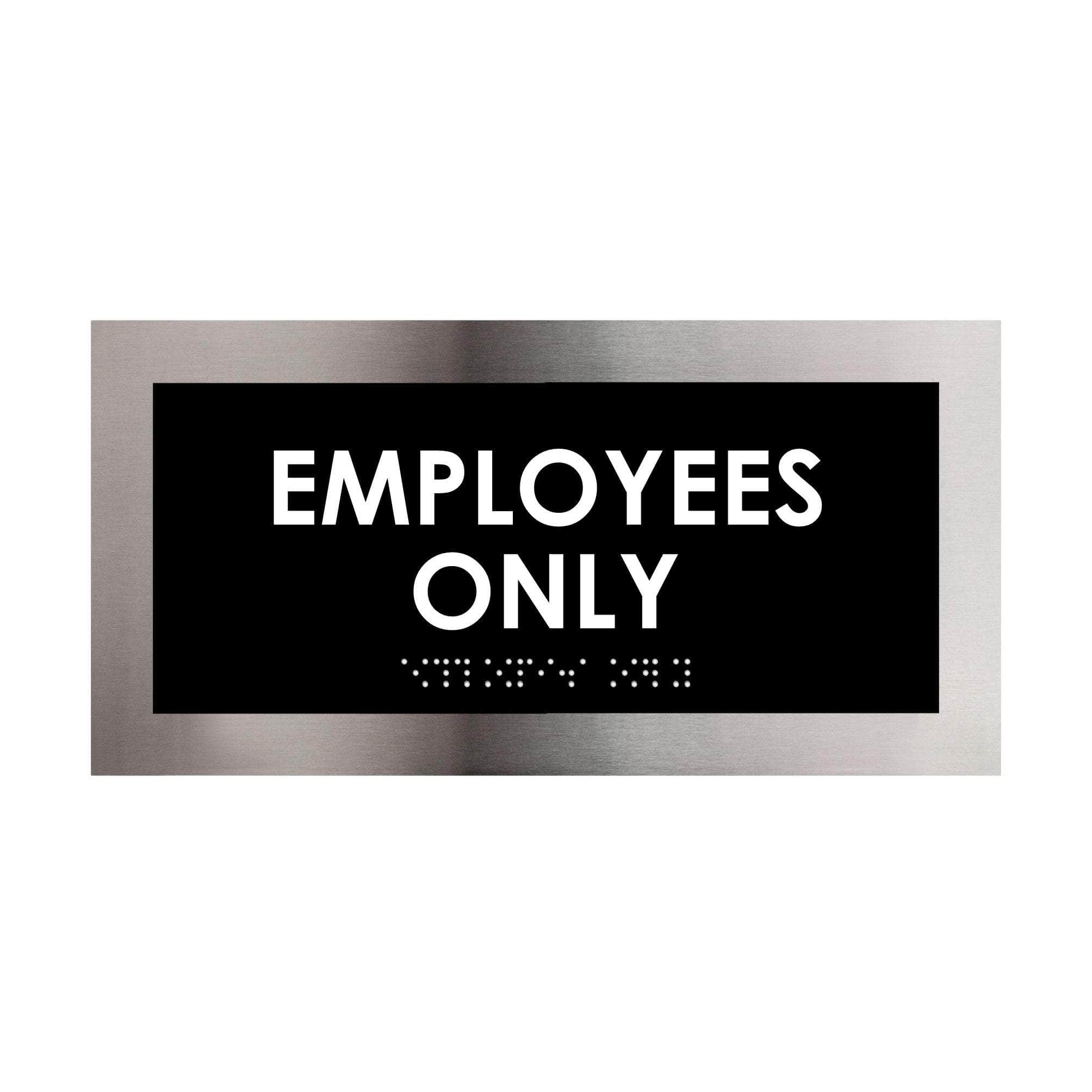 Employees Only Sign: Stainless Steel & Acrylic Plate — "Modern" Design ...