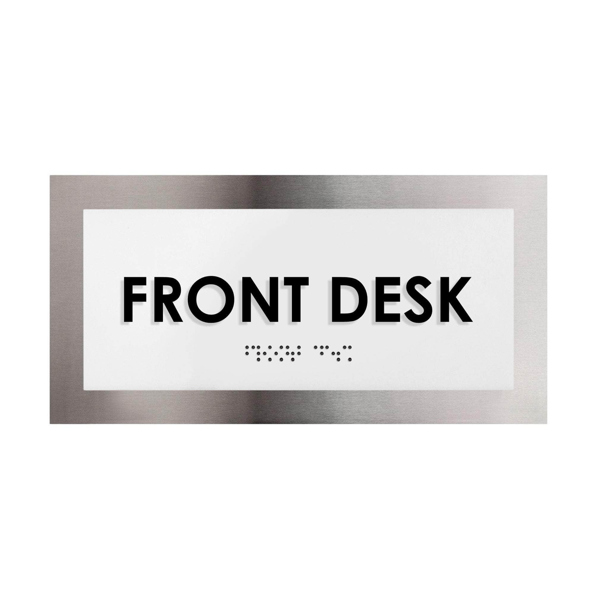 Front Desk Sign: Stainless Steel Door Plate — "Modern" Design – Bsign