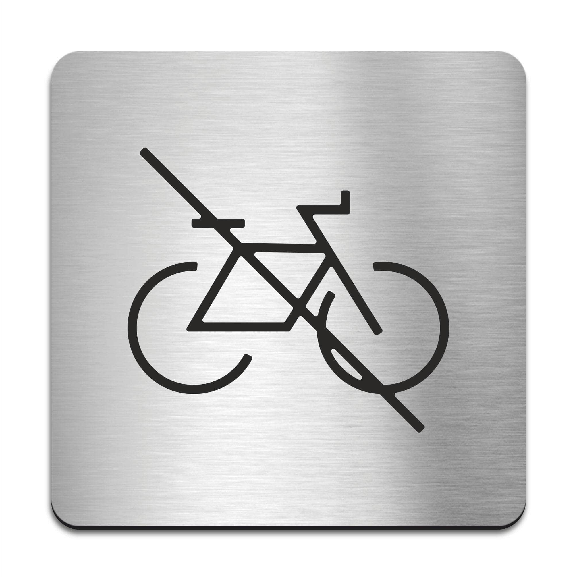 No Bicycles Allowed Sign — Stainless Steel & Acrylic Glass Plate ...