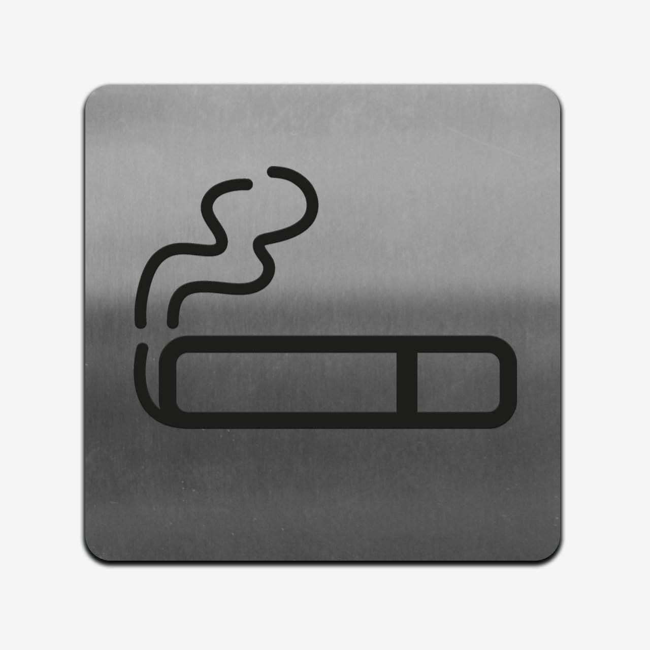 Smoking Area Sign — Stainless Steel & Acrylic Glass Plate | BSign Store