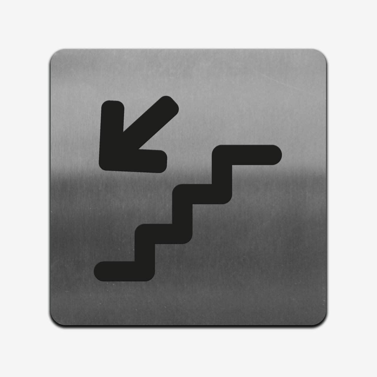 Stairs with Down Arrow Sign: Stainless Steel Sign – Bsign