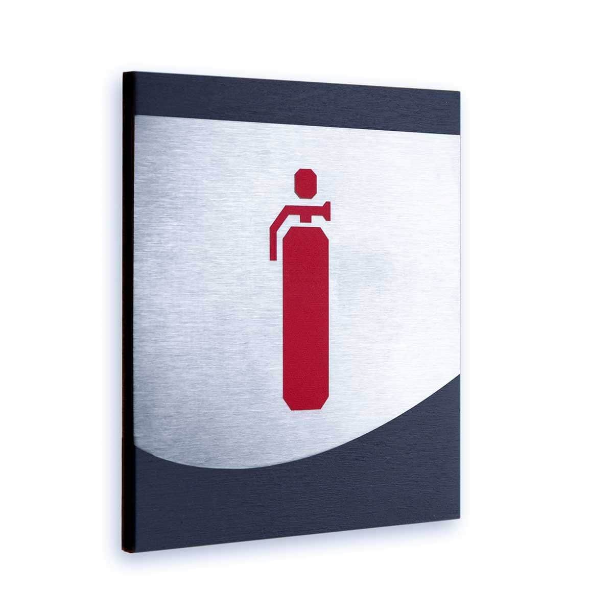 Fire Extinguisher Sign: Wood & Stainless Steel Plate — "Venture" Design ...