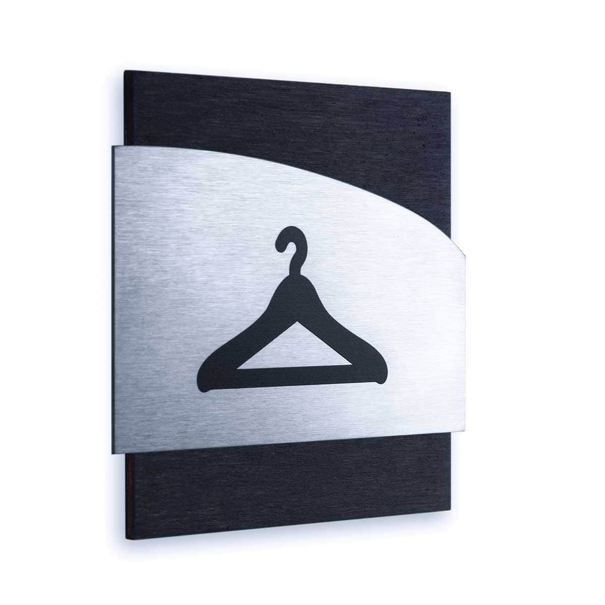 Wardrobe Sign: Wood & Stainless Steel Signage — "Wave" Design | BSign Store