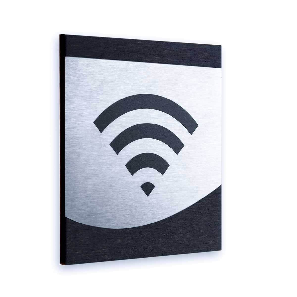 Wi-Fi Sign: Wood & Stainless Steel — "Venture" Design | BSign Store