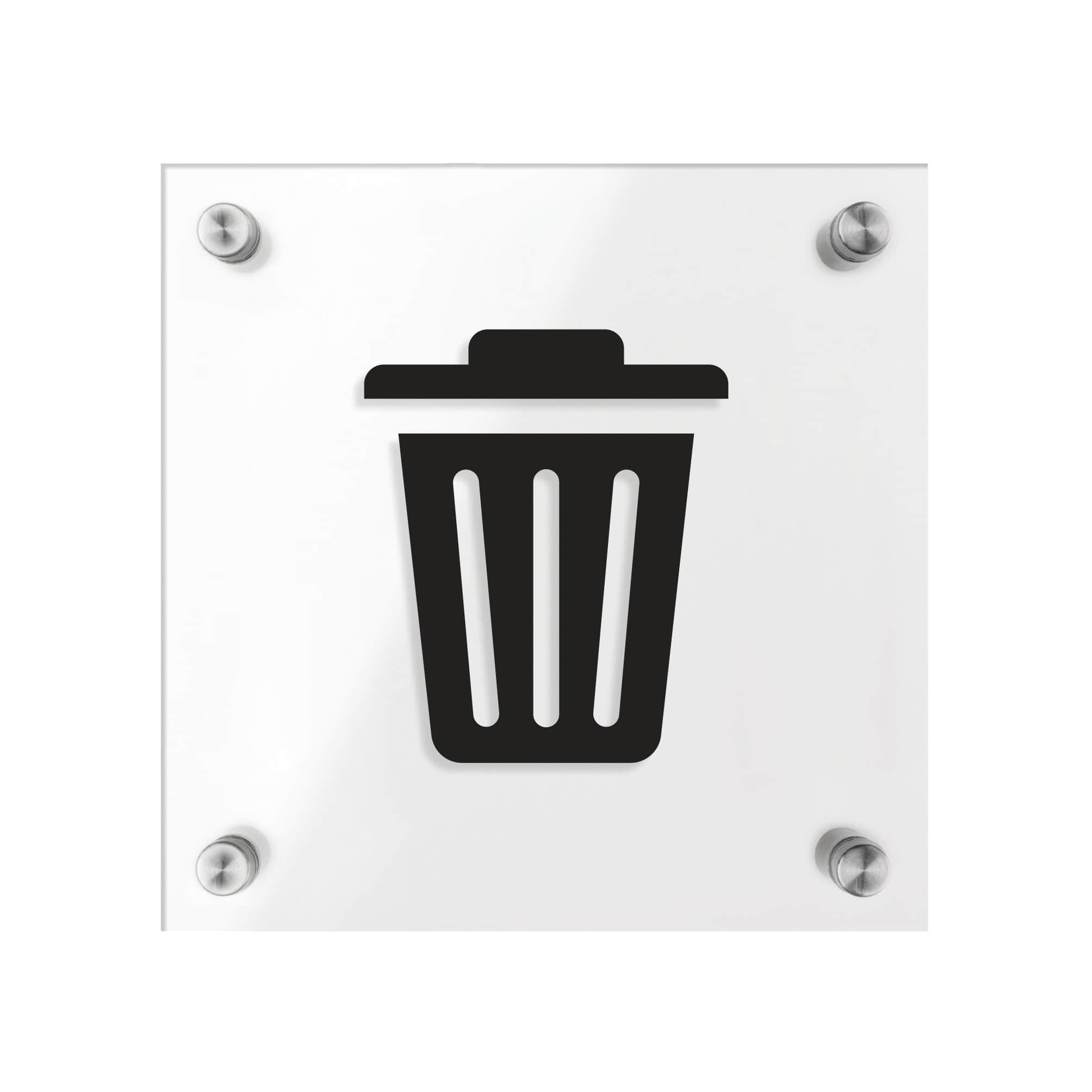 Trash Bin Sign: Acrylic Plate — "Classic" Design | BSign Store