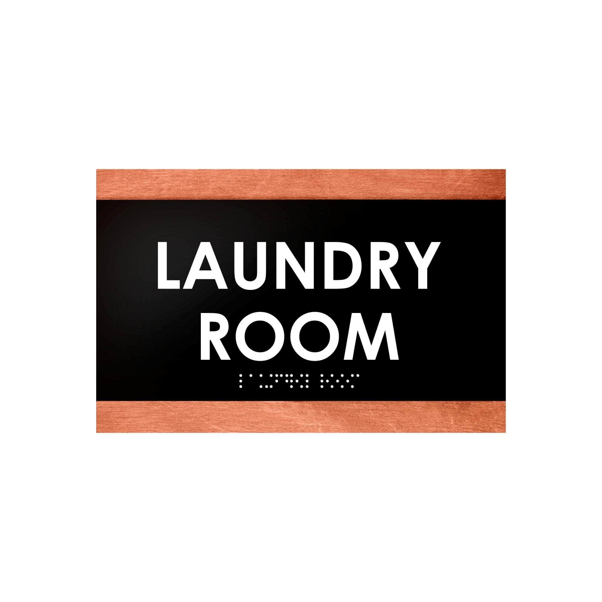 Laundry Room Signs: Custom Wood Door Plate — "Buro" Design | BSign Store