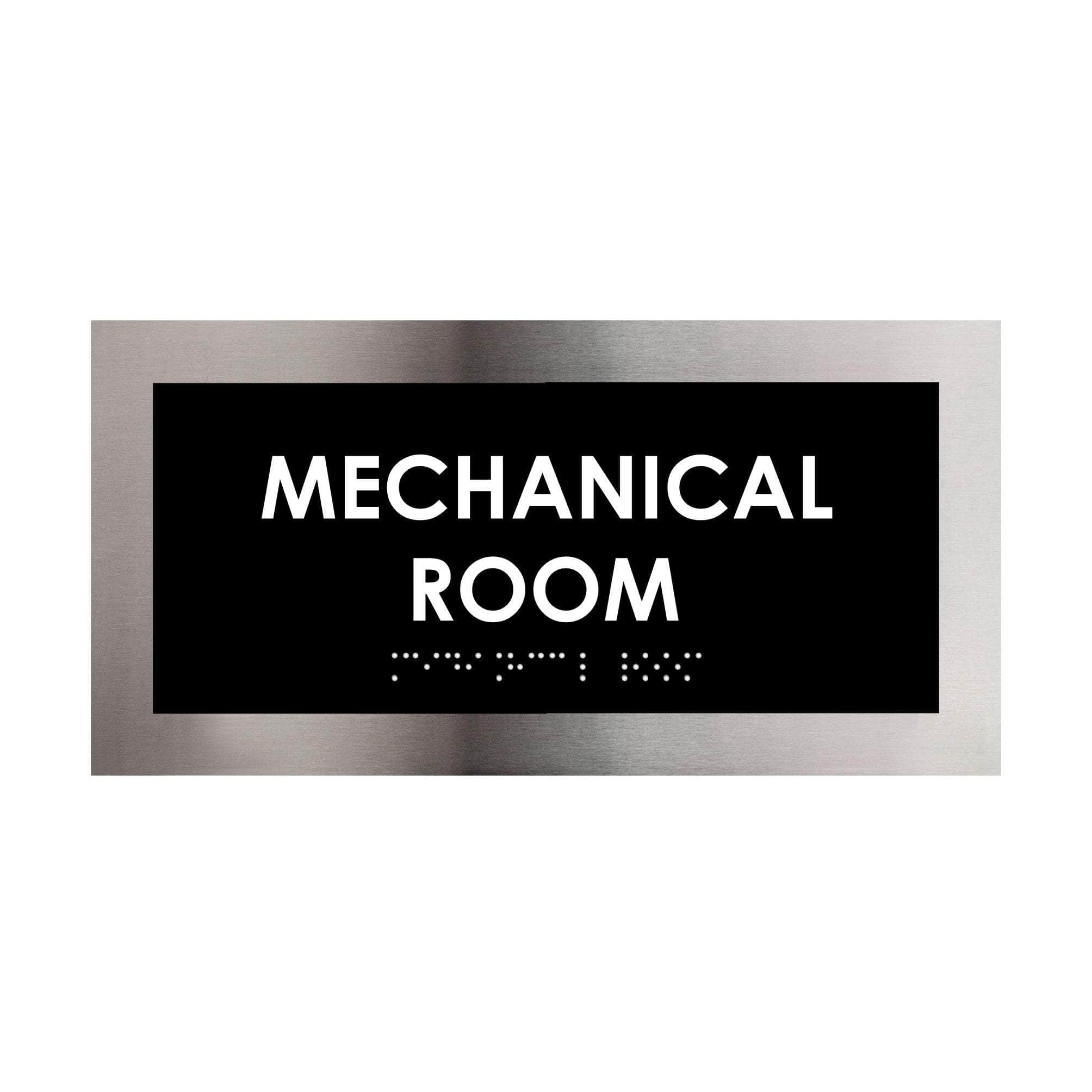 Mechanical Room Sign: Stainless Steel Door Plate — "Modern" Design – Bsign
