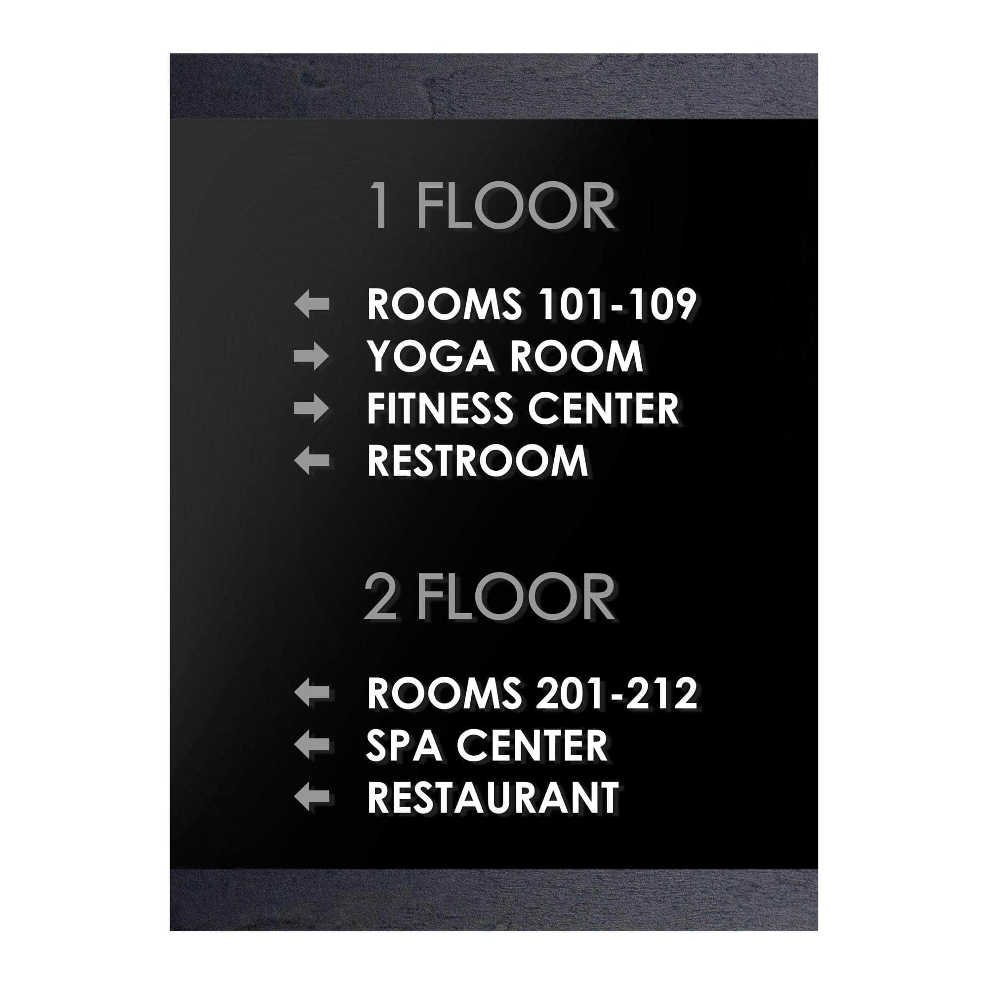Wayfinding Sign : Wood & Acrylic Wall Sign 19.6x14.5" / 500x370 mm ...