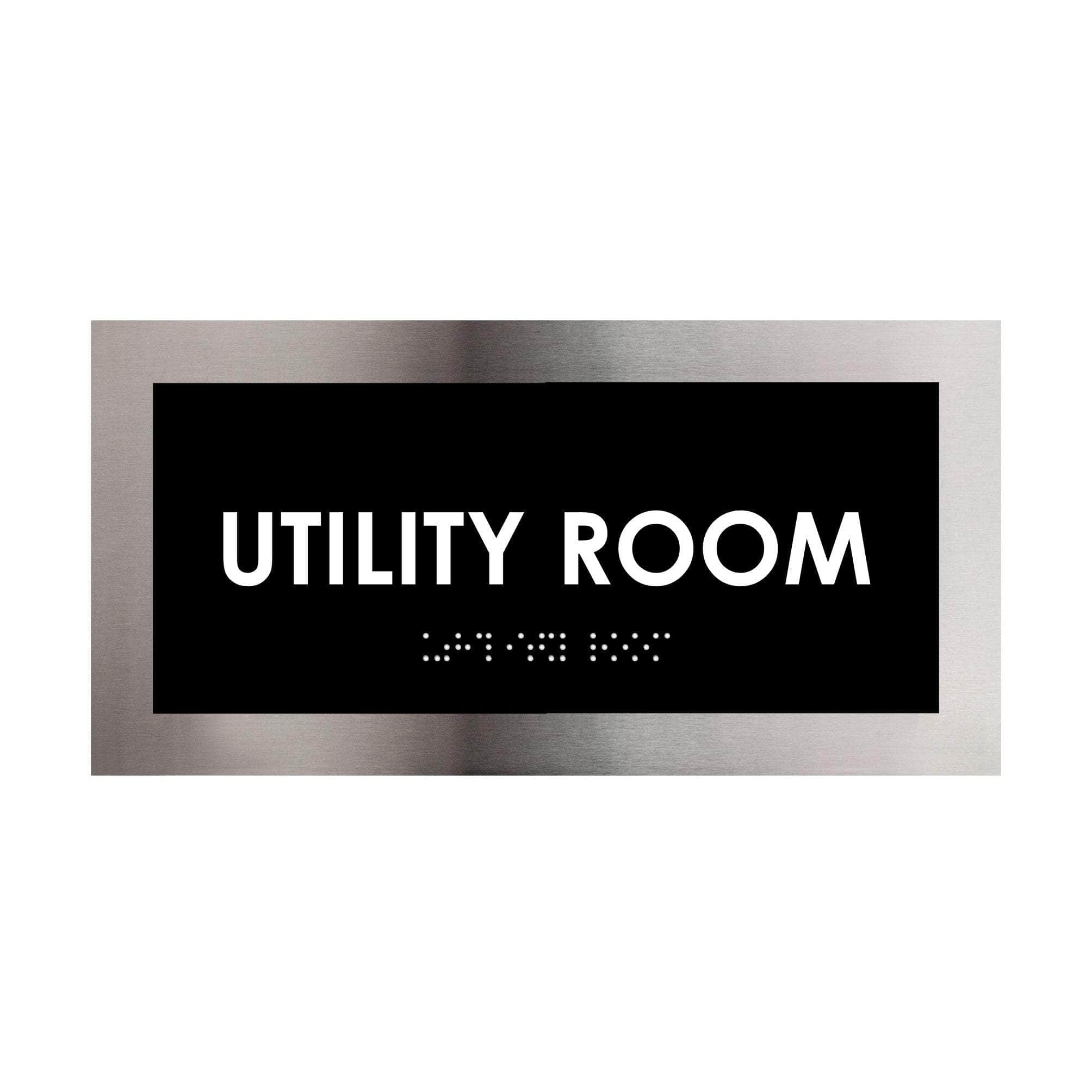 Utility Room Sign — Stainless Steel Plate — "Modern" Design – Bsign
